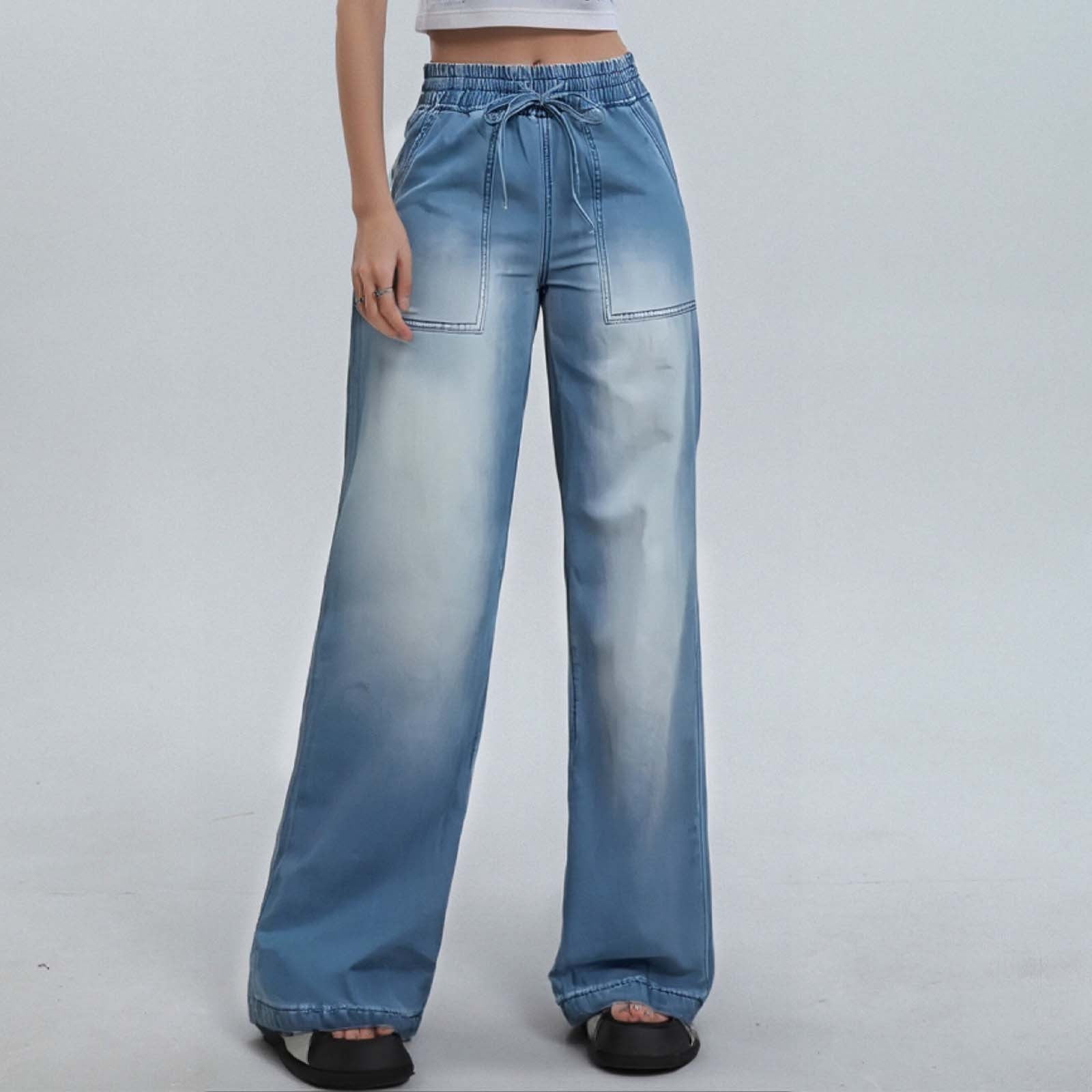 Casual Trend Wide Leg Jeans Women's High Waisted Straight Pants Size 9 ...