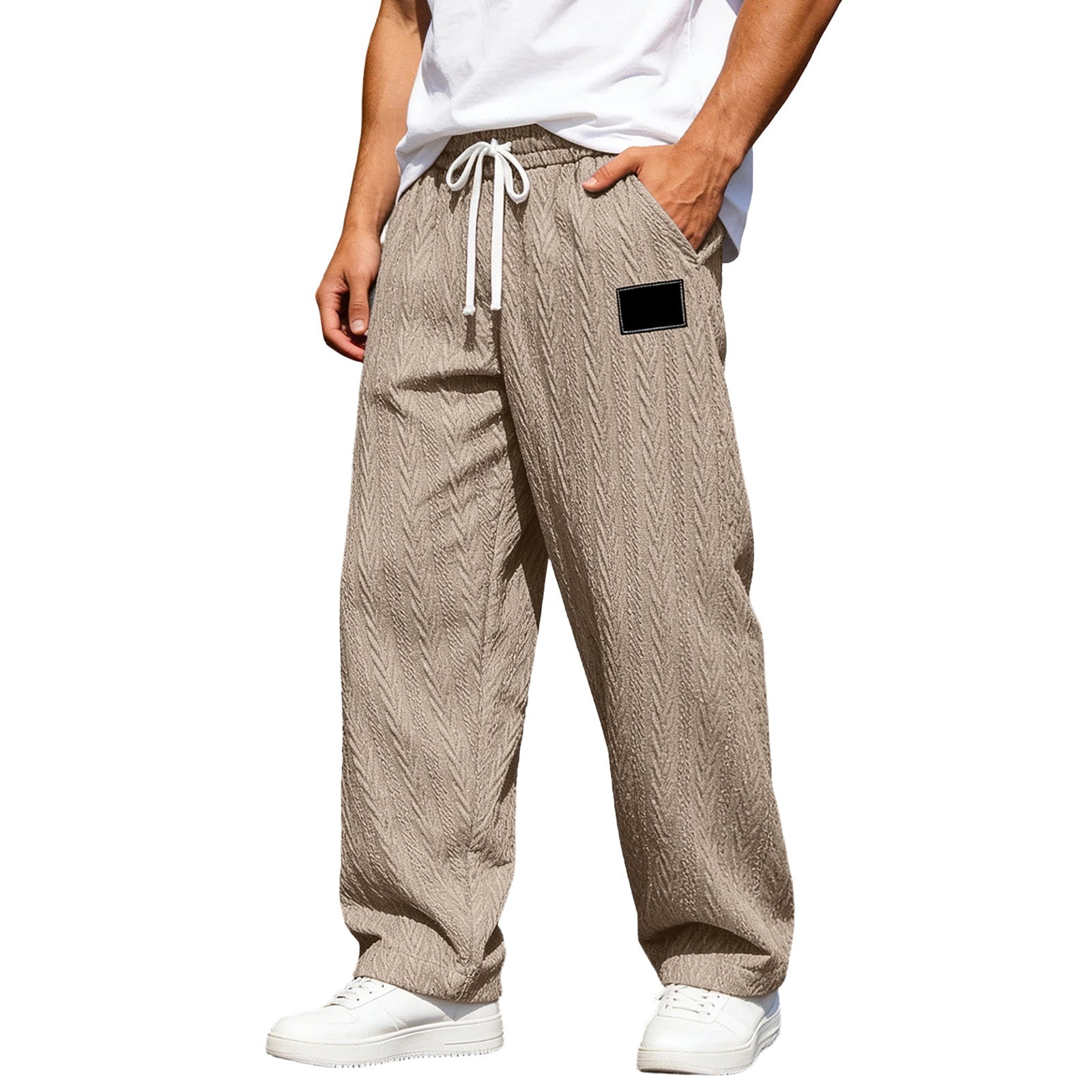 Casual Trousers Summer Lightweight Color Long Pants With Pattern For ...