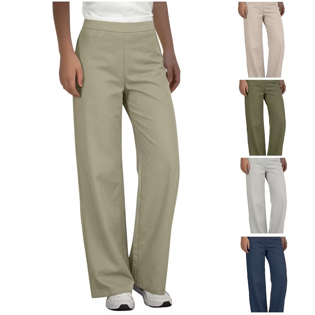 Casual Trousers for Women High Waisted Straight Leg Pants Work Office ...