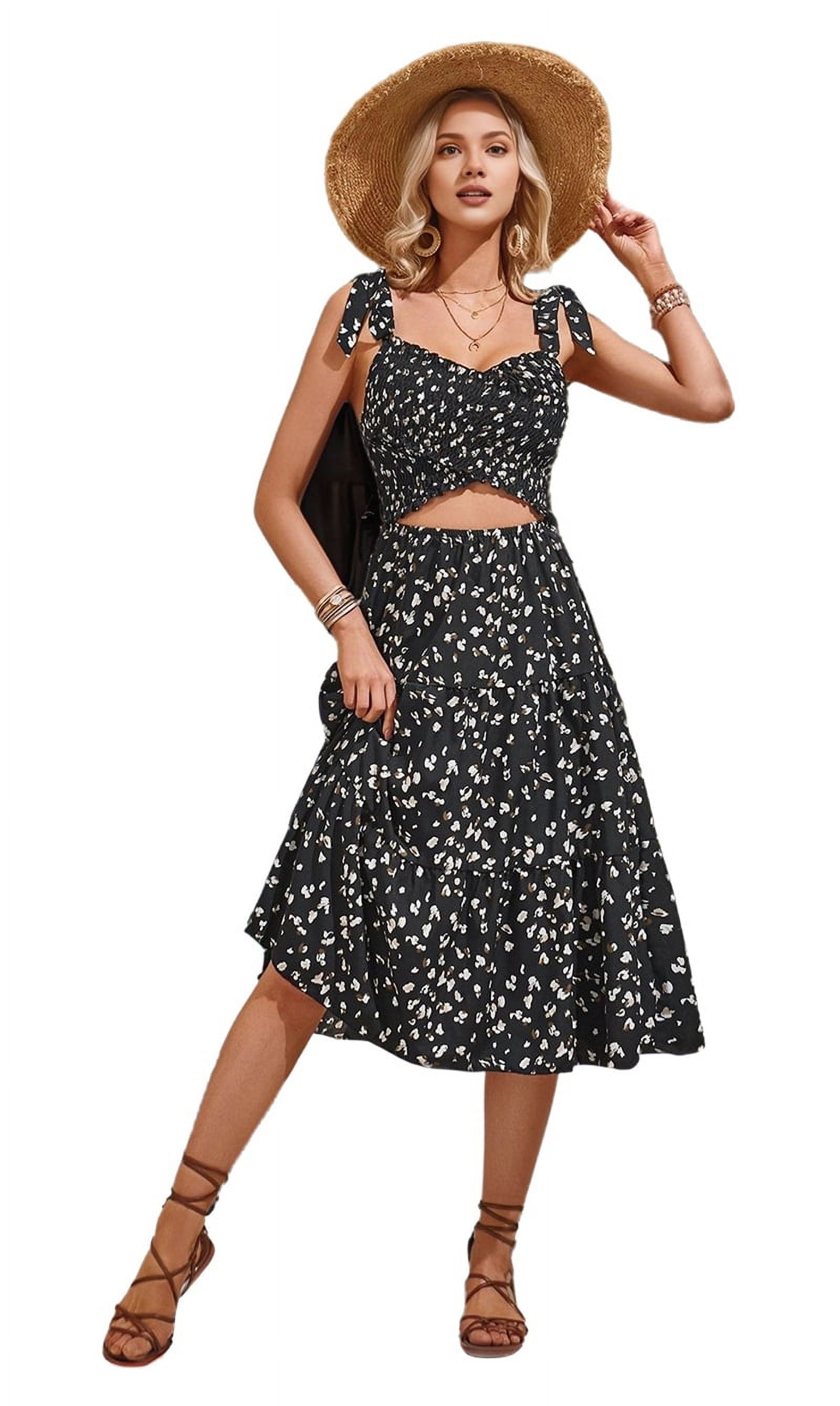 Casual V-Neck Sundress - Walmart.com