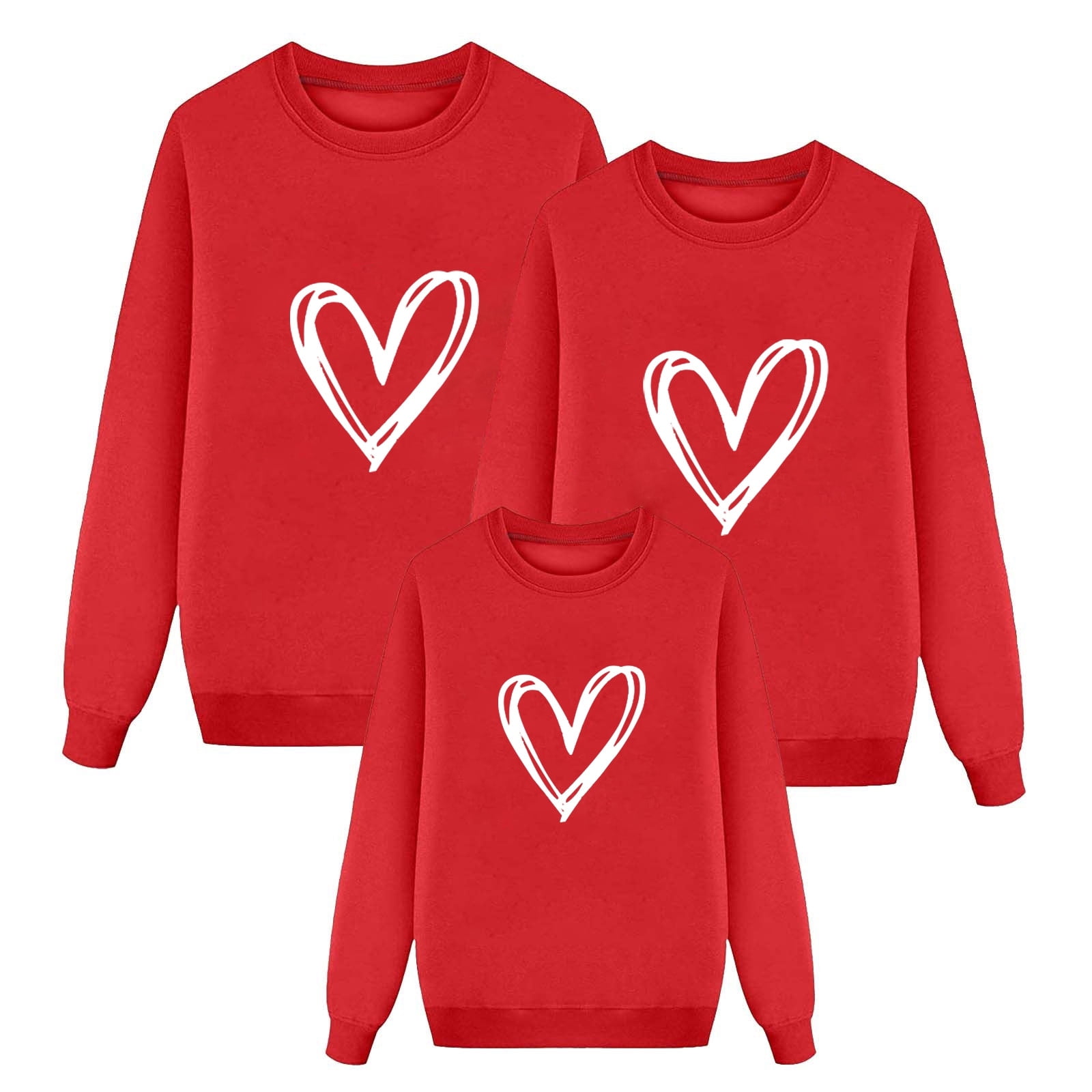 Casual Valentine Simple Love Print Hoodless Long Sleeve Sweatshirts For ...