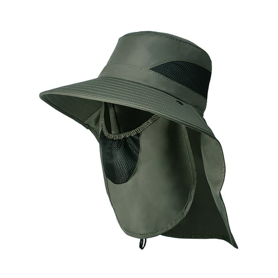Casual Wide Brim Sun Hat Foldable Bucket/Baseball Cap with Neck ...