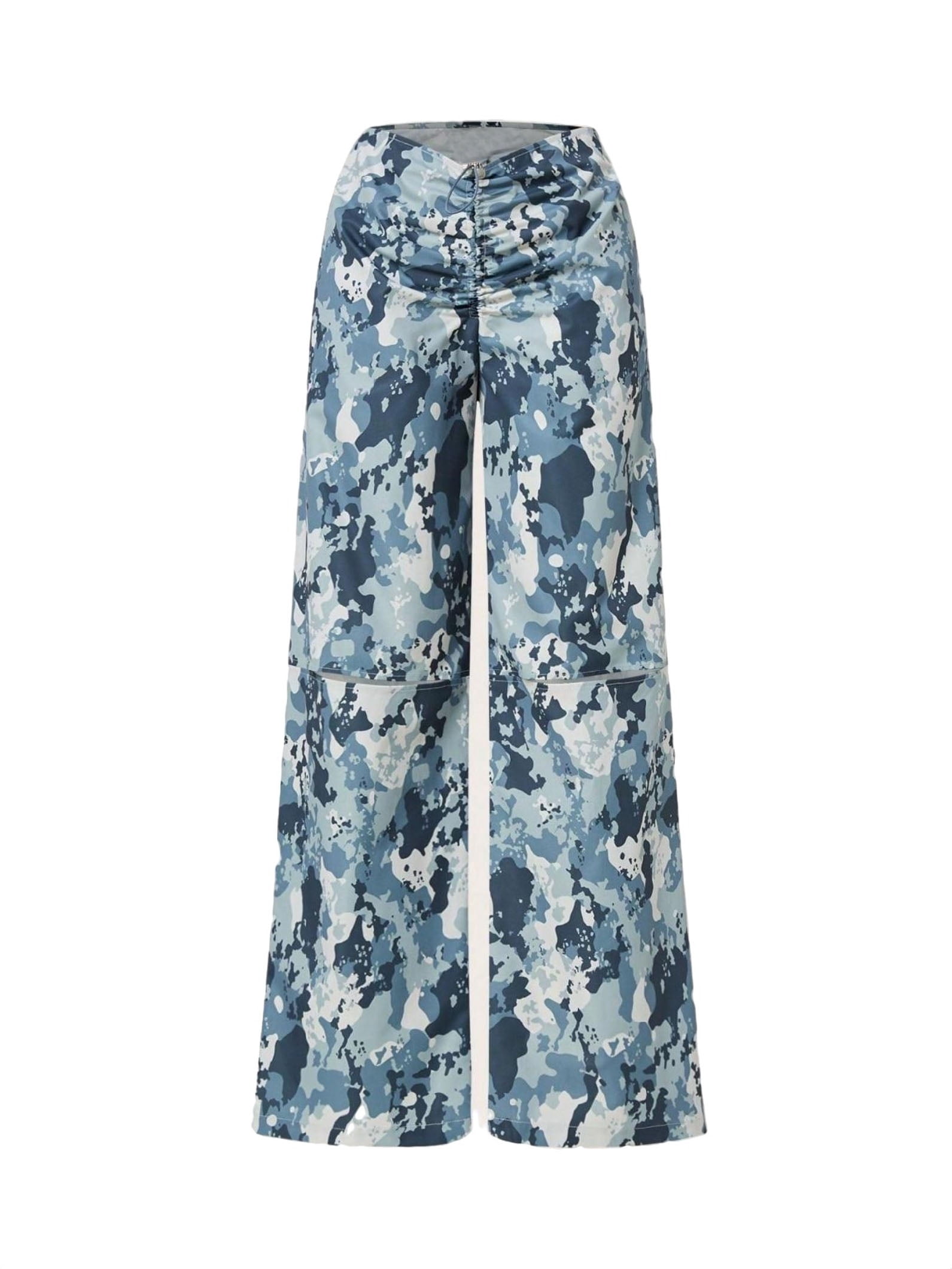 Casual Wide Leg Camo Blue Long Women Pants - Walmart.com