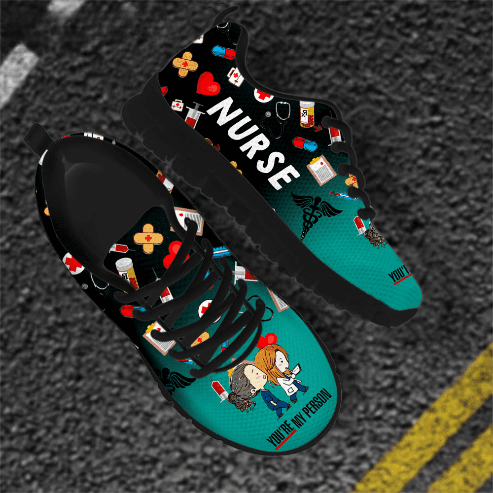 Casual Woman Nurse Sneakers Gradient You're My Person Medical Designer ...