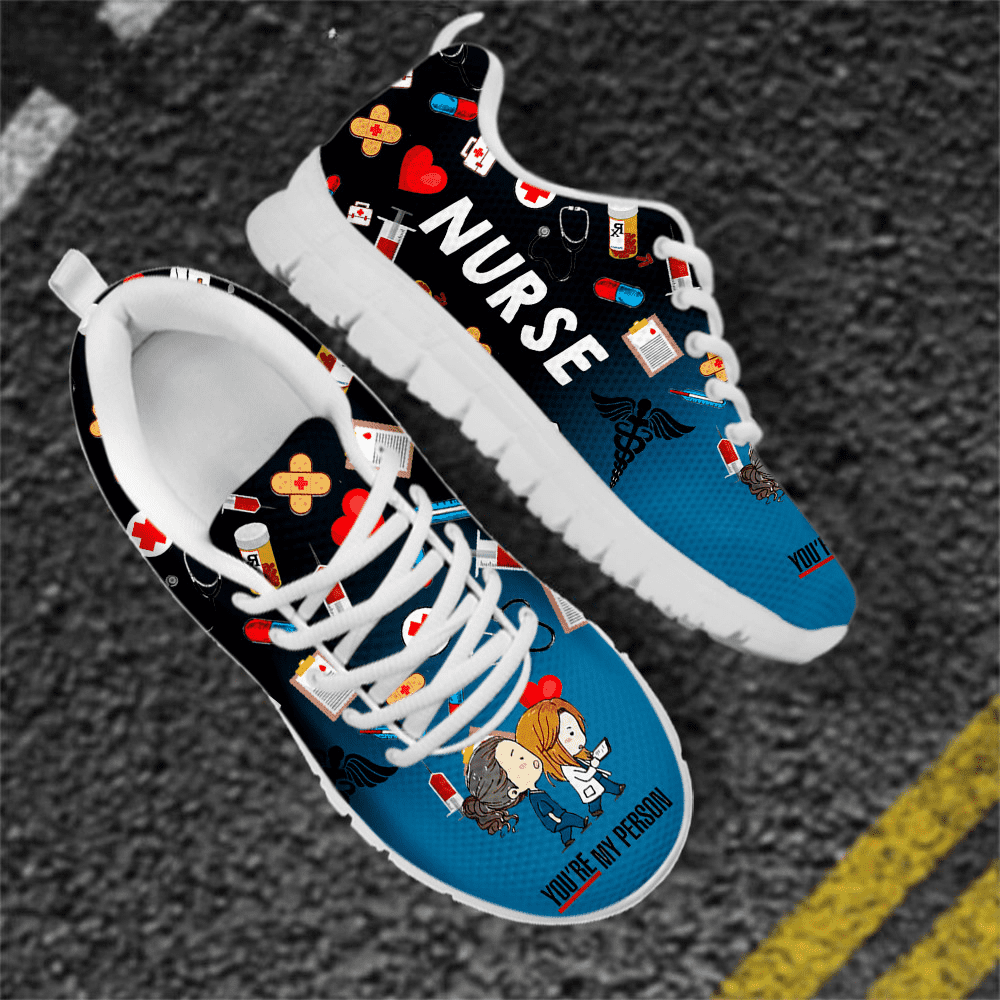 Casual Woman Nurse Sneakers Gradient You're My Person Medical Designer ...