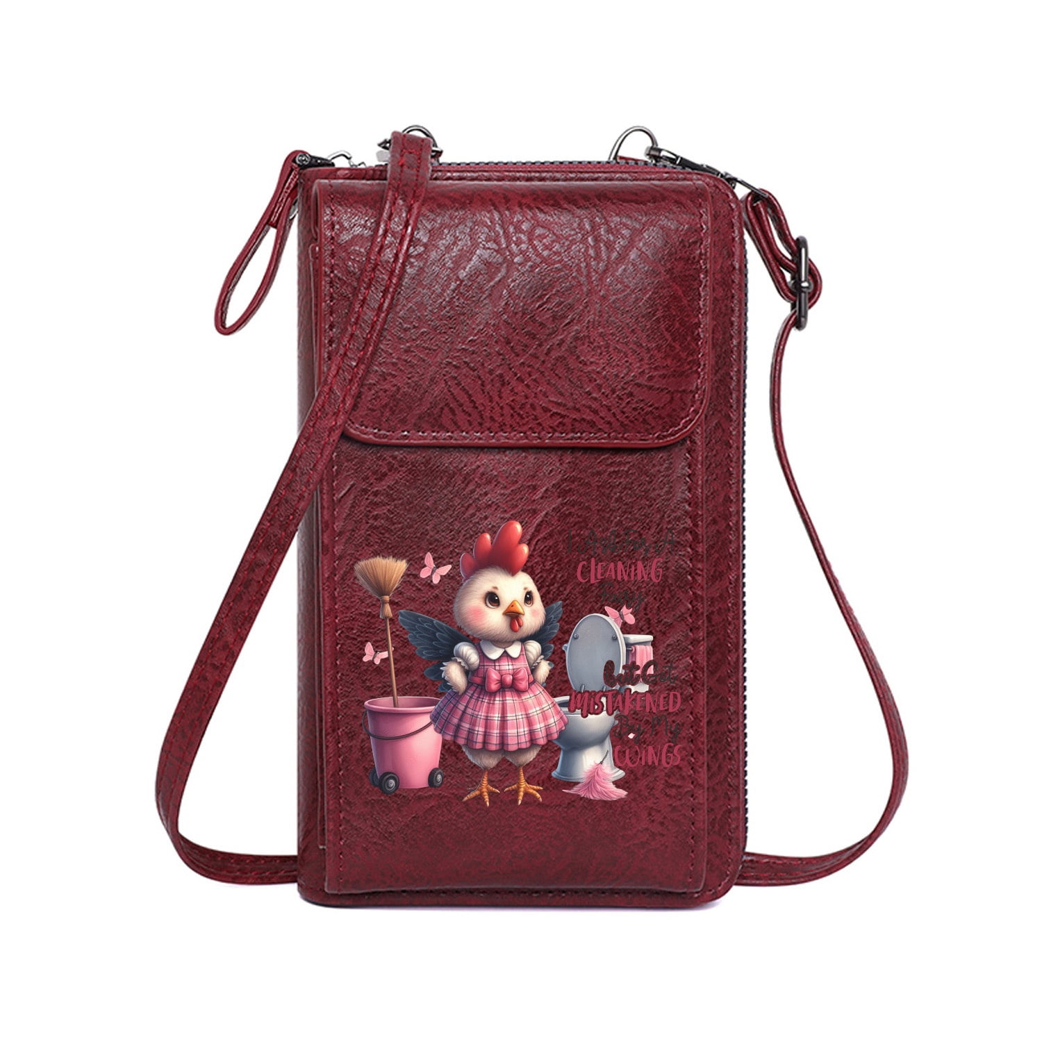 Casual Women Crossbody Bag Heart Print Women Crossbody Multi Card Slots ...