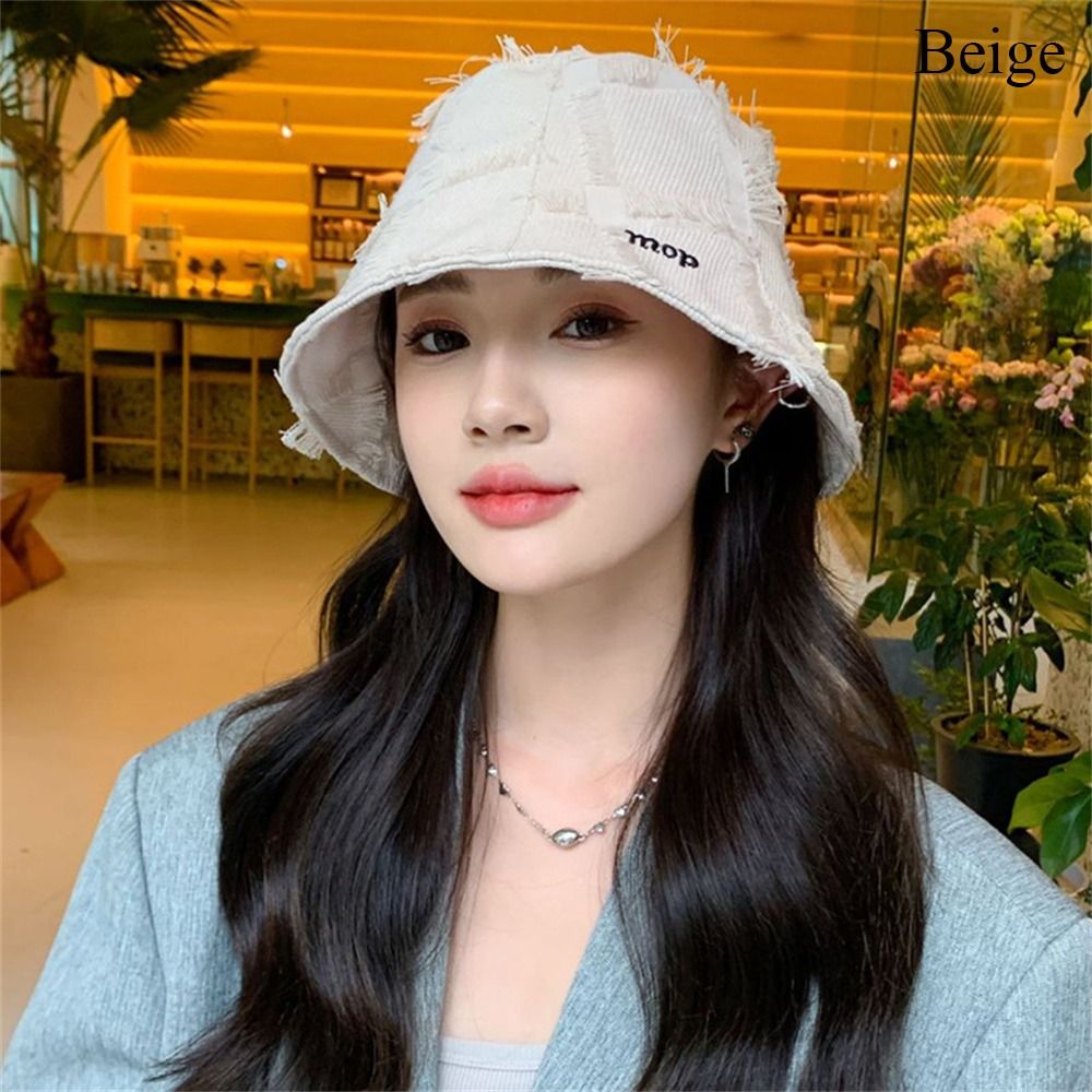 Casual Women Girls Hip Hop Sun Protection Solid Color Panama Cap Bucket ...