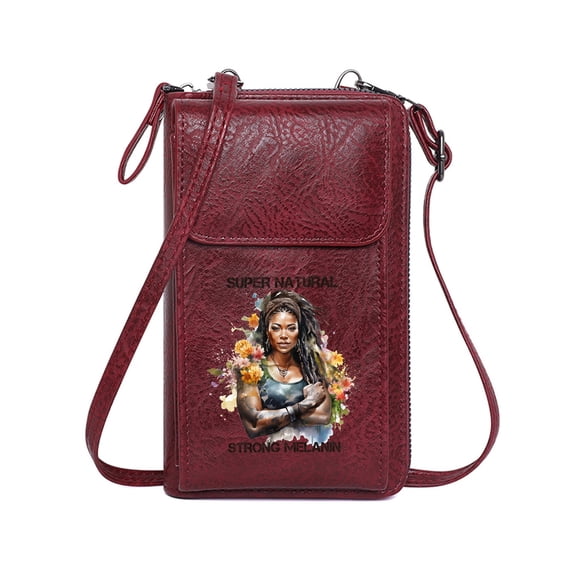 Casual Women Wallet Bag Abstract Print Phone Bag With Adjustable Strap ...