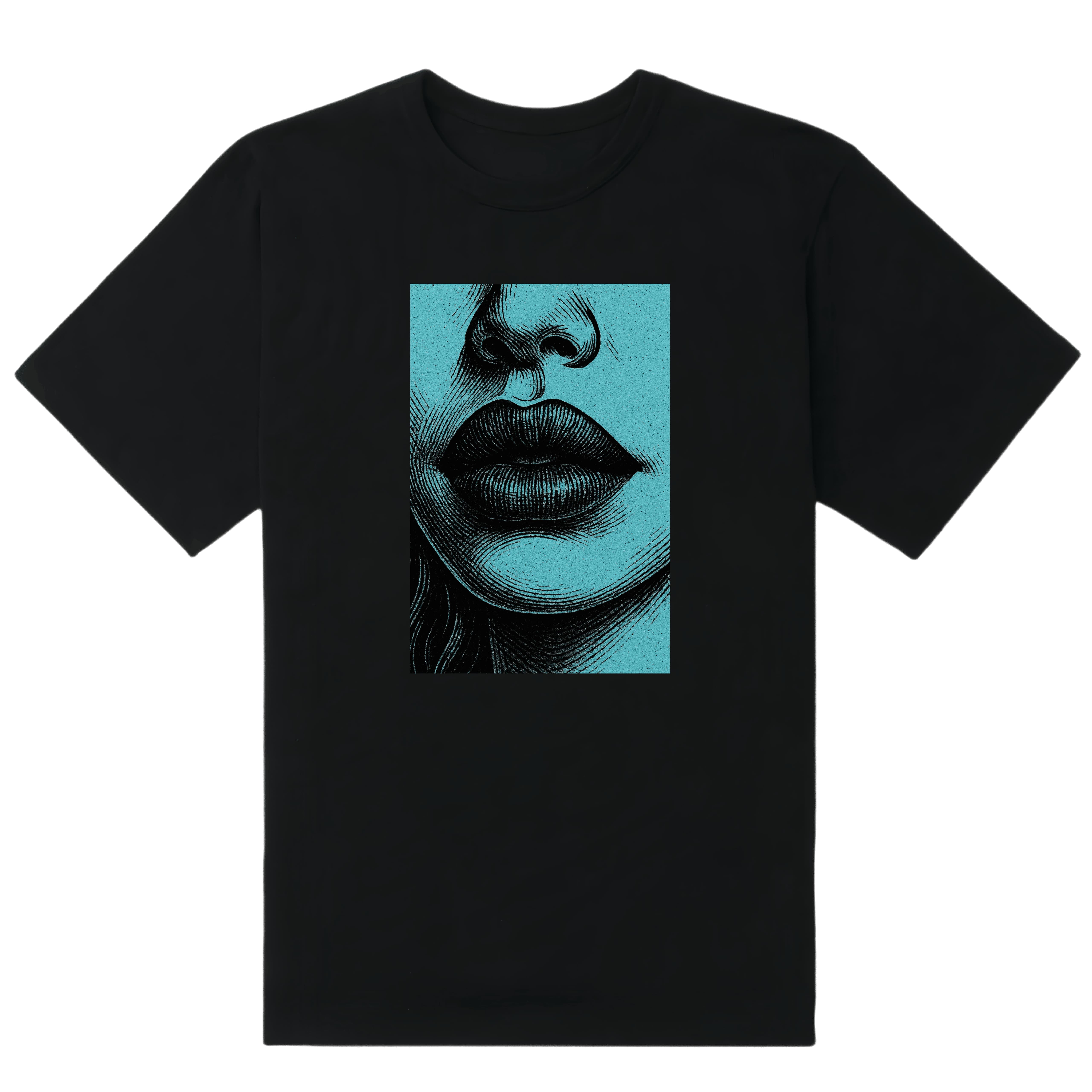 Casual Women's Chic "Female Lips & Nose Detail" Graphic Tees Stylized ...
