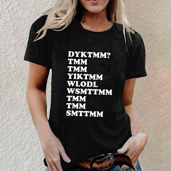 Casual Women's T Shirts Short Sleeve Crew Neck Graphic Print Casual ...