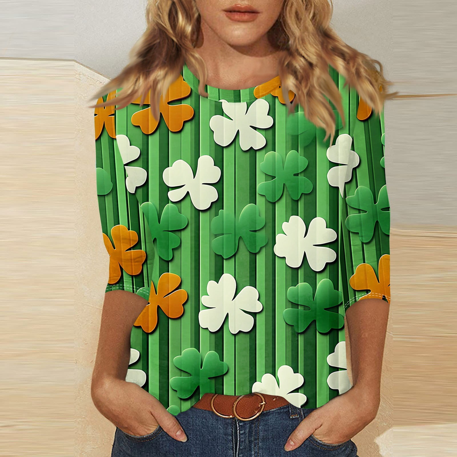 Casual Womens St Patrick's Day Tunic Tops, 3/4 Sleeve Lucky Irish ...