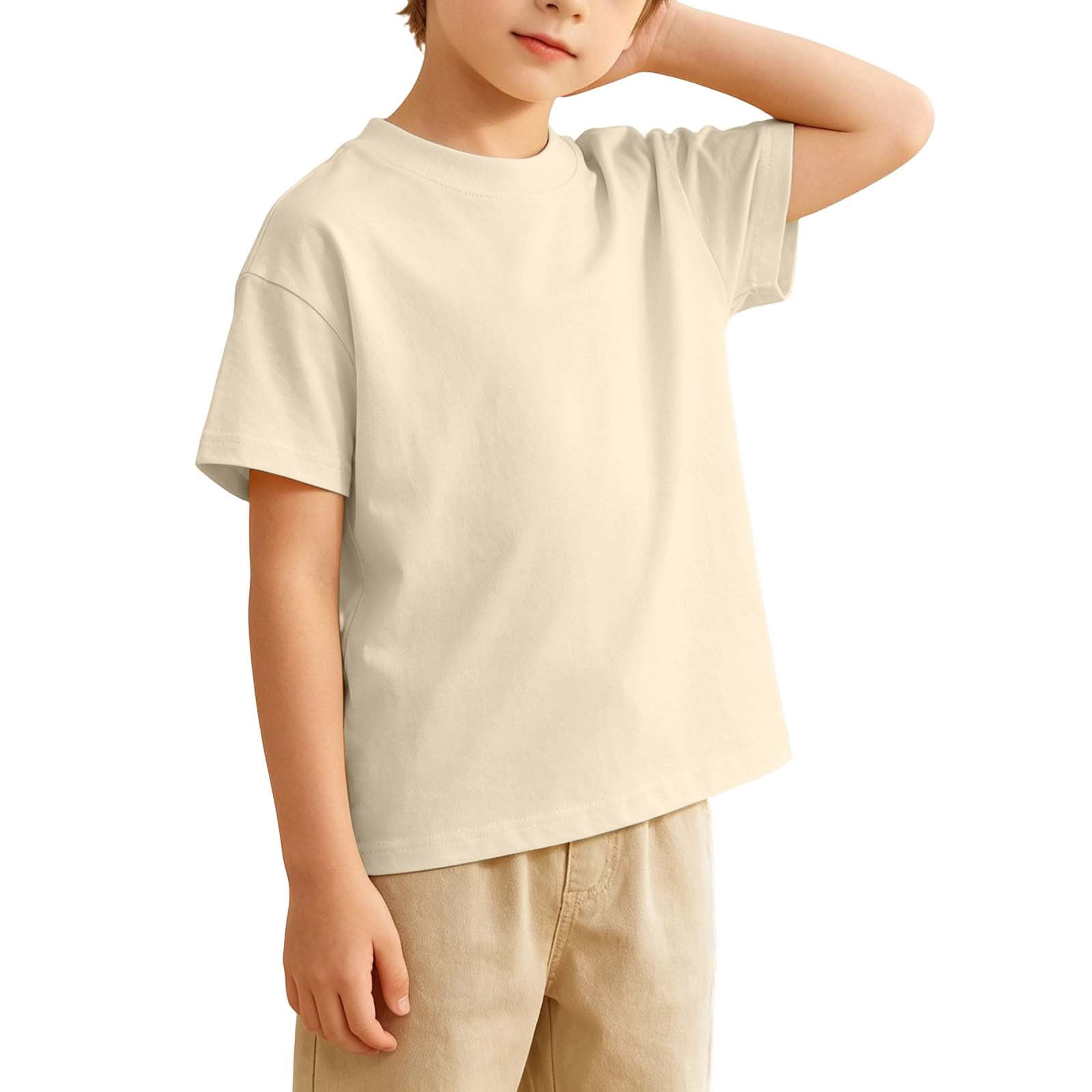 Casual Youth Short Sleeve Tee Boys Top Boys Breathable Blend Clothes ...