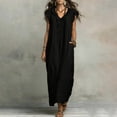 Casual for Ladies Summer Fall Cap Sleeve Crew Neck Long Basic Dresses ...