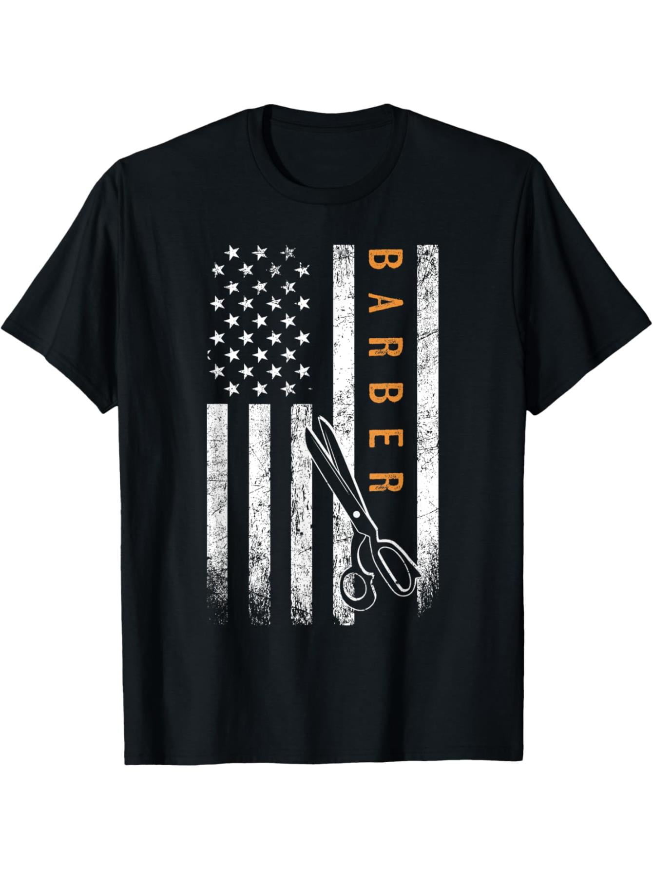 Casual outfits Barber american Flag Design Barbershop T-Shirt Graphic ...
