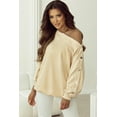 Casuashion Elegant Beige Buttoned Dropped Shoulder Sweatshirt - Must-Have Fashion Statement ...
