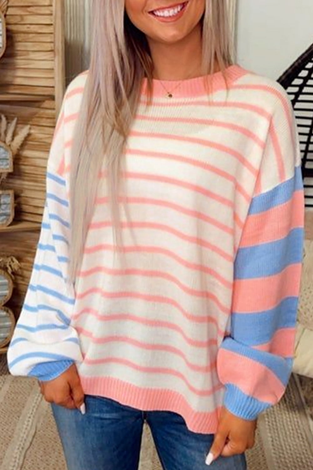 Casuashion Vibey Colorblock Knit - Drop Shoulder Sweater for Chic ...