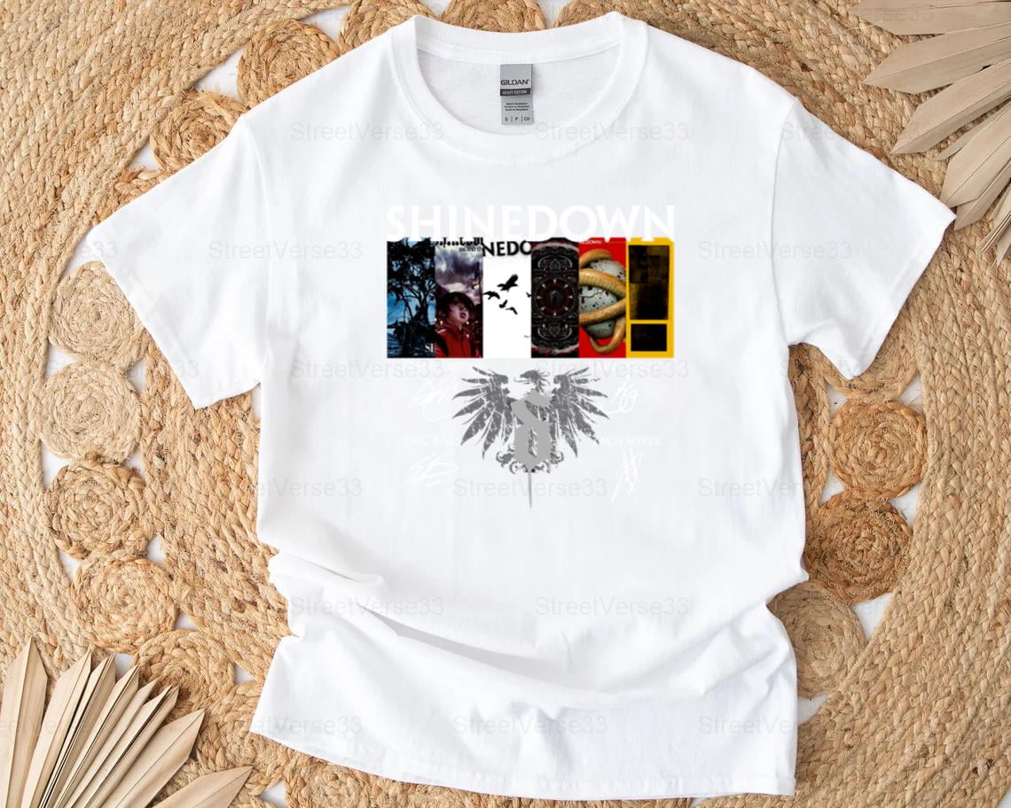 CasuelWéar Shinedown Band Signatures T-Shirt – Official Rock Fan Tee, for men & women, up to ...