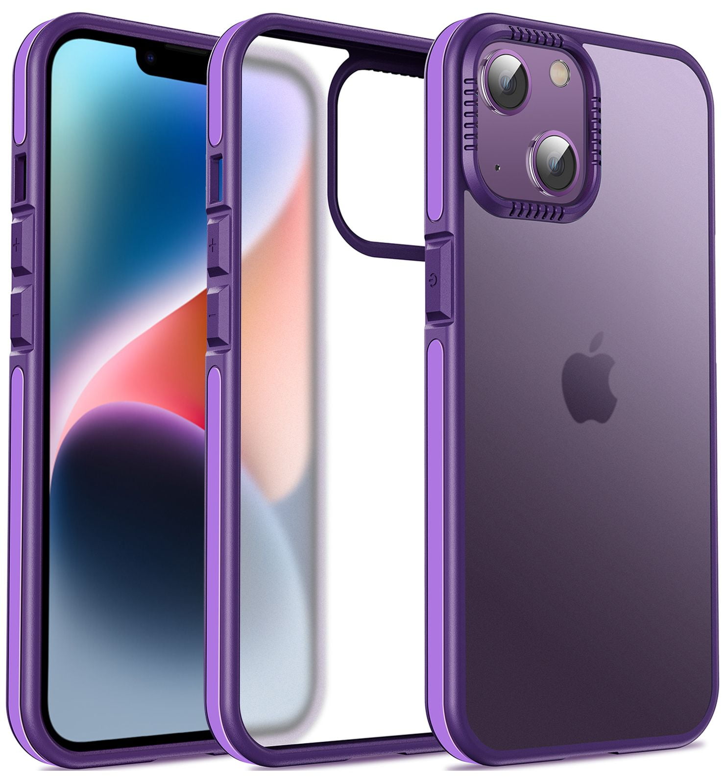 Casus Frosted Matte Shockproof Silicone Case, Purple, Translucent ...