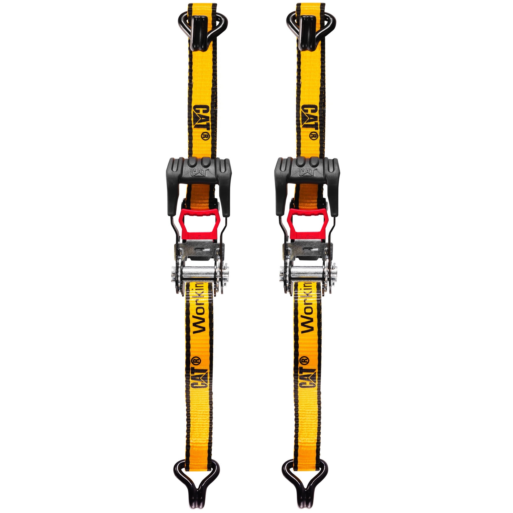 Cat 2 Piece 1 Inch x 10 Feet Ratchet Tie Down Set with Soft Loops (1000 ...