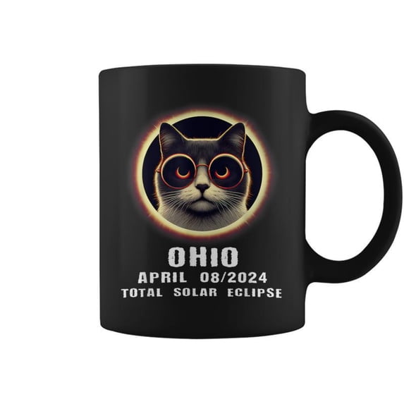 Cat 2024 Total Solar Eclipse Ohio Coffee Mugs - Walmart.com