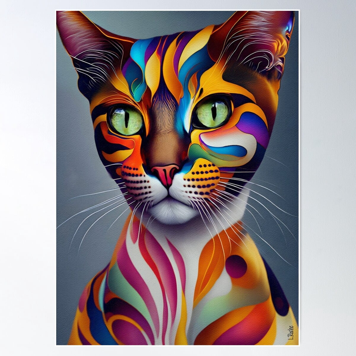 Cat 2050 Poster Wall Art Modern Wall Decor For Living Room Bedroom Art ...