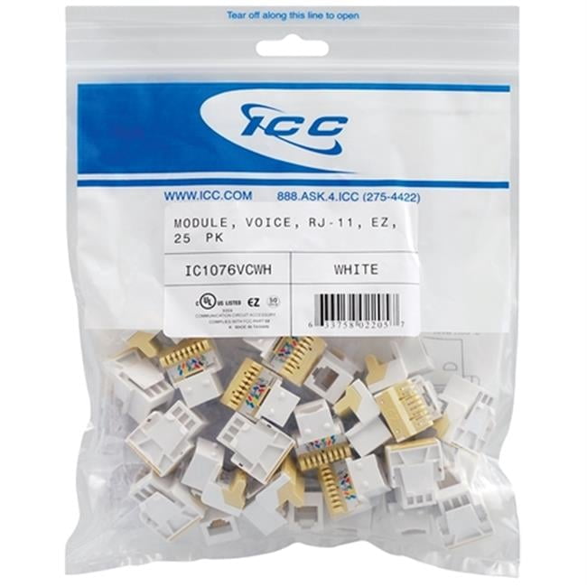 Cat 3 EZ Modular Connector, White - Walmart.com