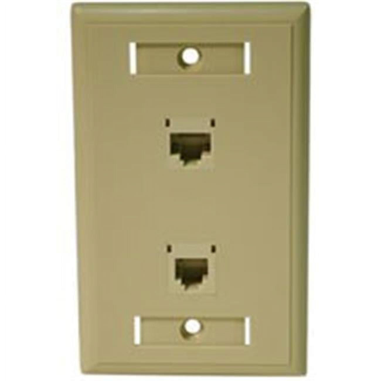 Cat 5E Rj45 With Cat3 Rj12 Configured Wall Plate - Ivory - Walmart.com