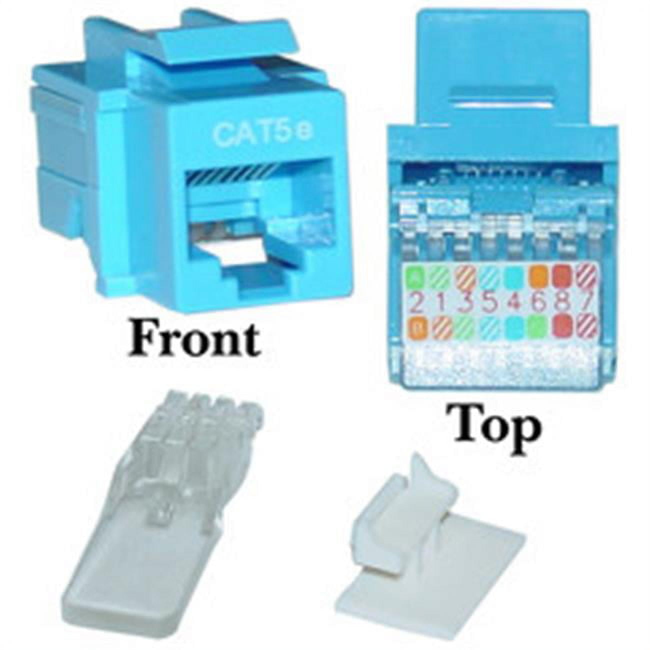 Cat 5e Keystone Jack Blue Toolless RJ45 Female - Blue - Walmart.com