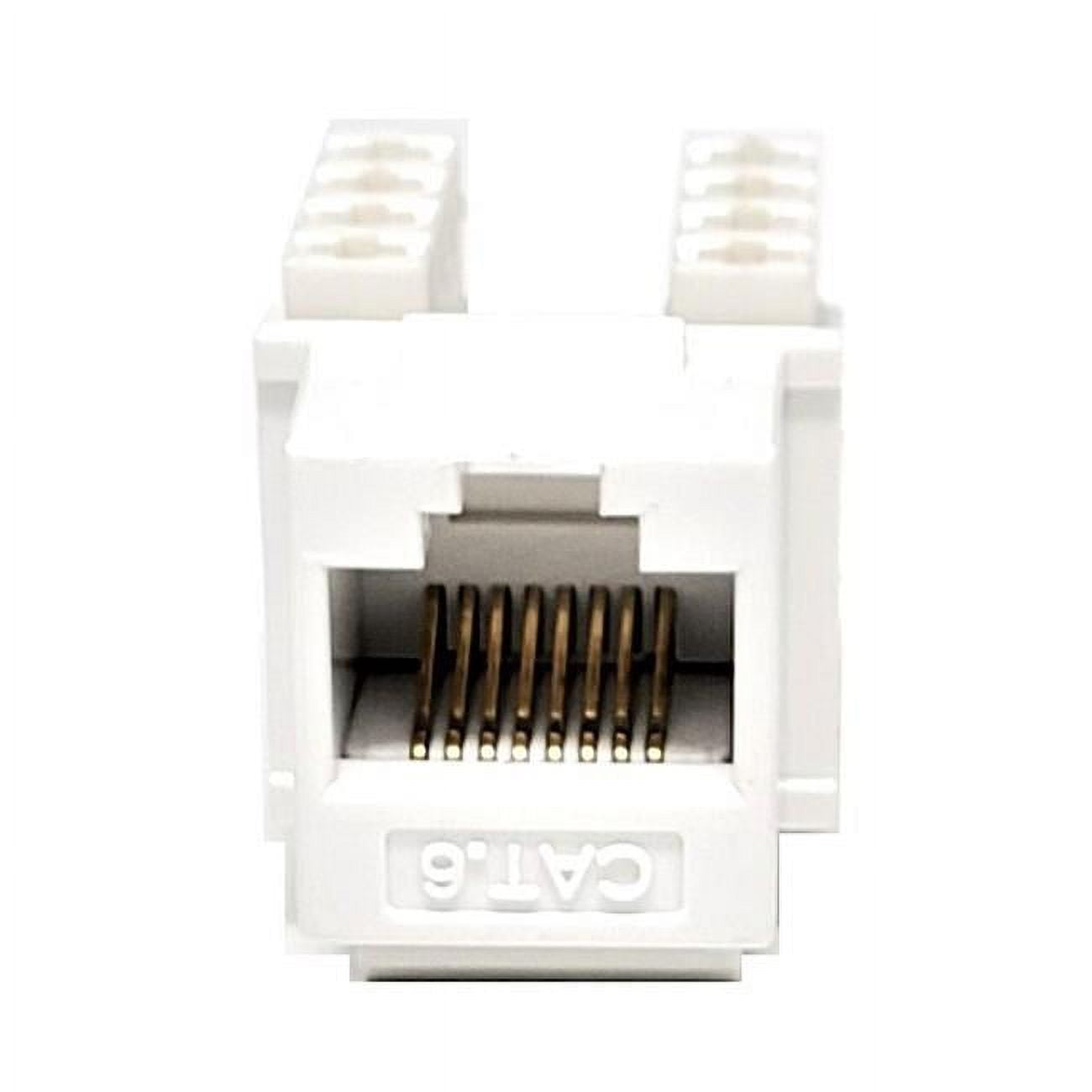 Cat 6 24 AWG Punch Down RJ45 Keystone Jack Plug, White - Pack of 10 ...