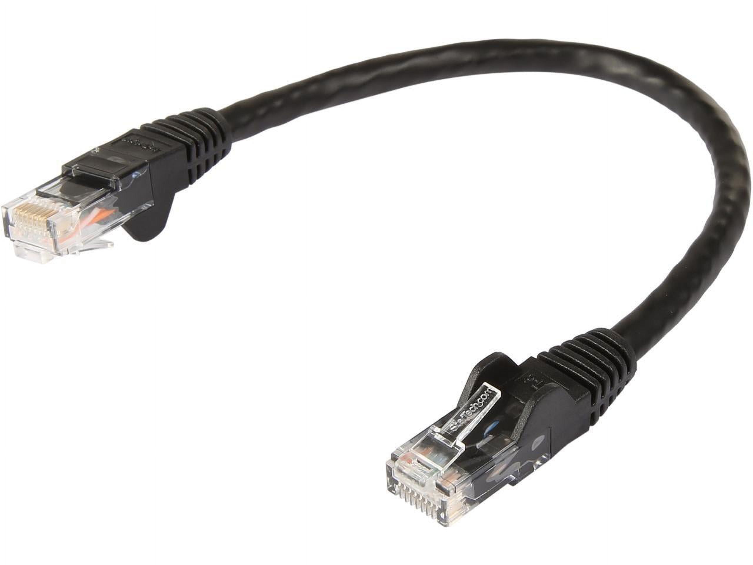 6in Black Cat6 Ethernet Patch Cable with Snagless RJ45 Connectors ...