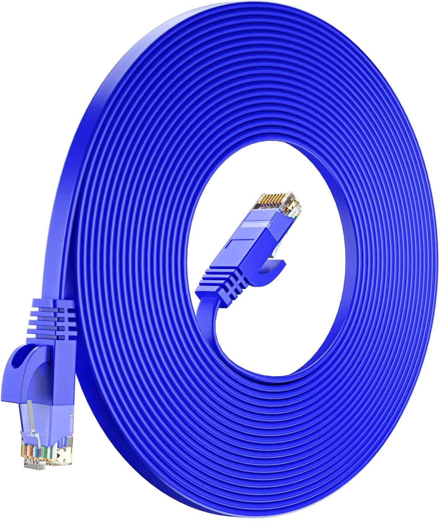 Cat 6 Ethernet Cable 100 ft, Flat Wire, (1 Pack) Blue, Cat6 Cable, Thin ...
