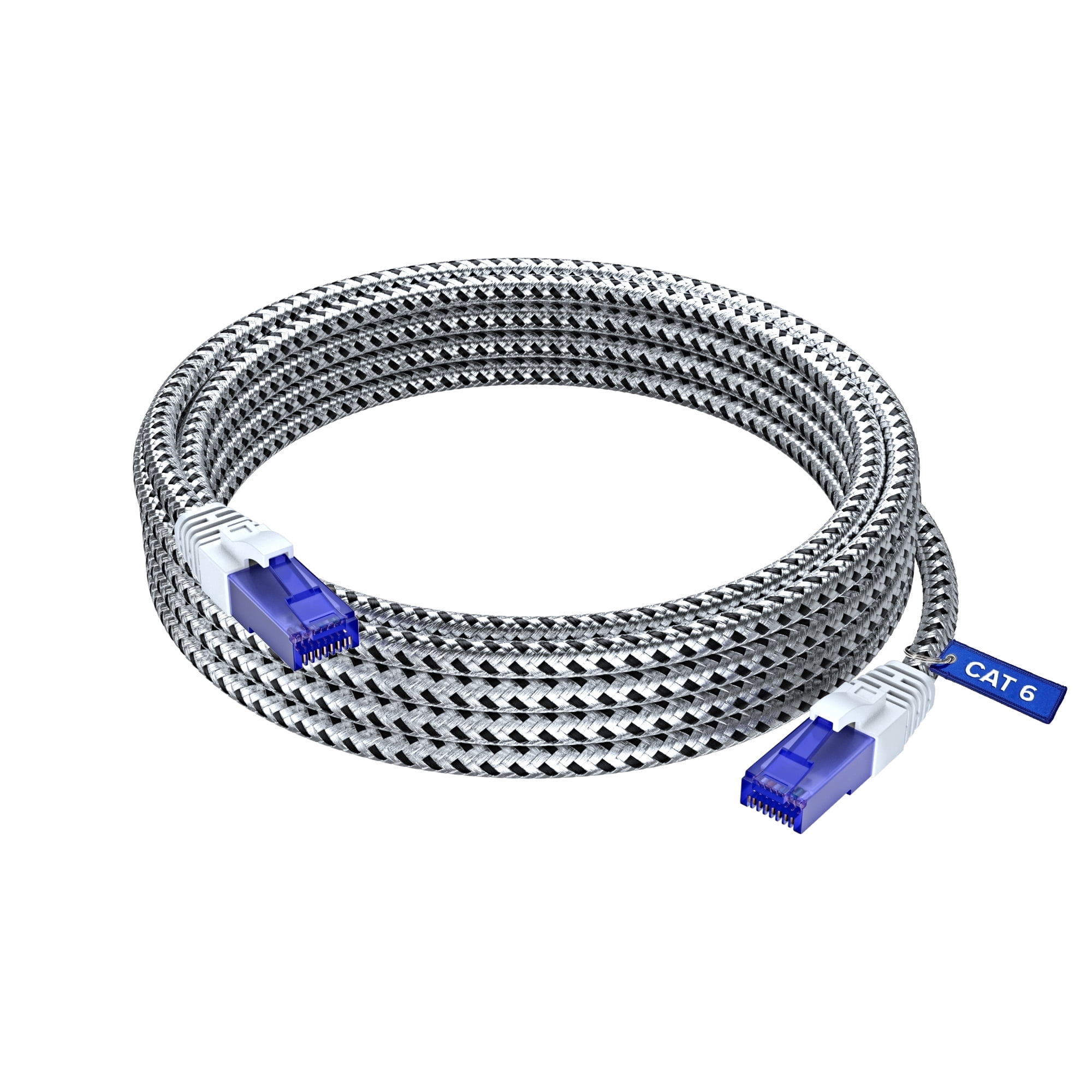 Cat 6 Ethernet Cable 15 ft, Braided Network Cable Cat6 with RJ45 ...