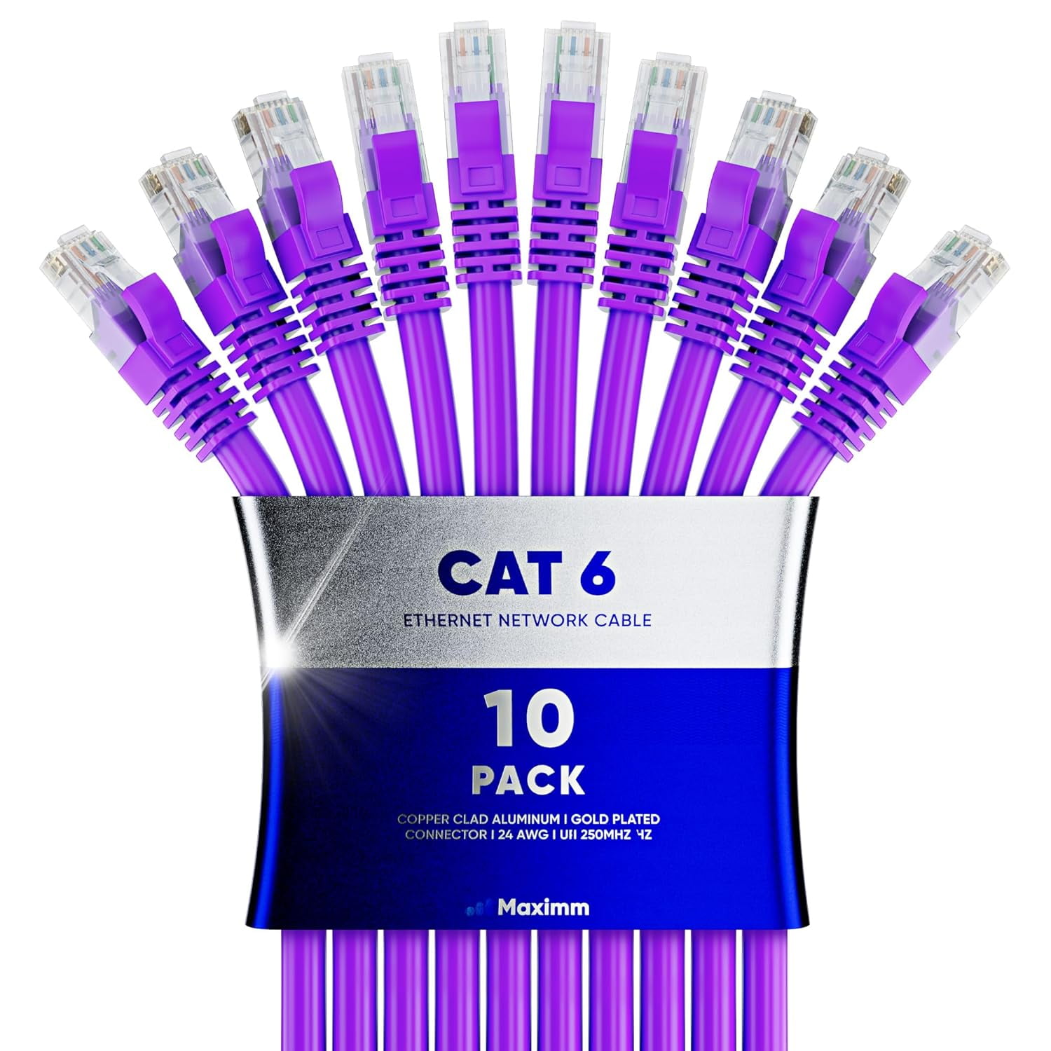 Cat 6 Ethernet Cable 20 Ft (10-Pack) - High-Speed Lan Cable, Internet ...