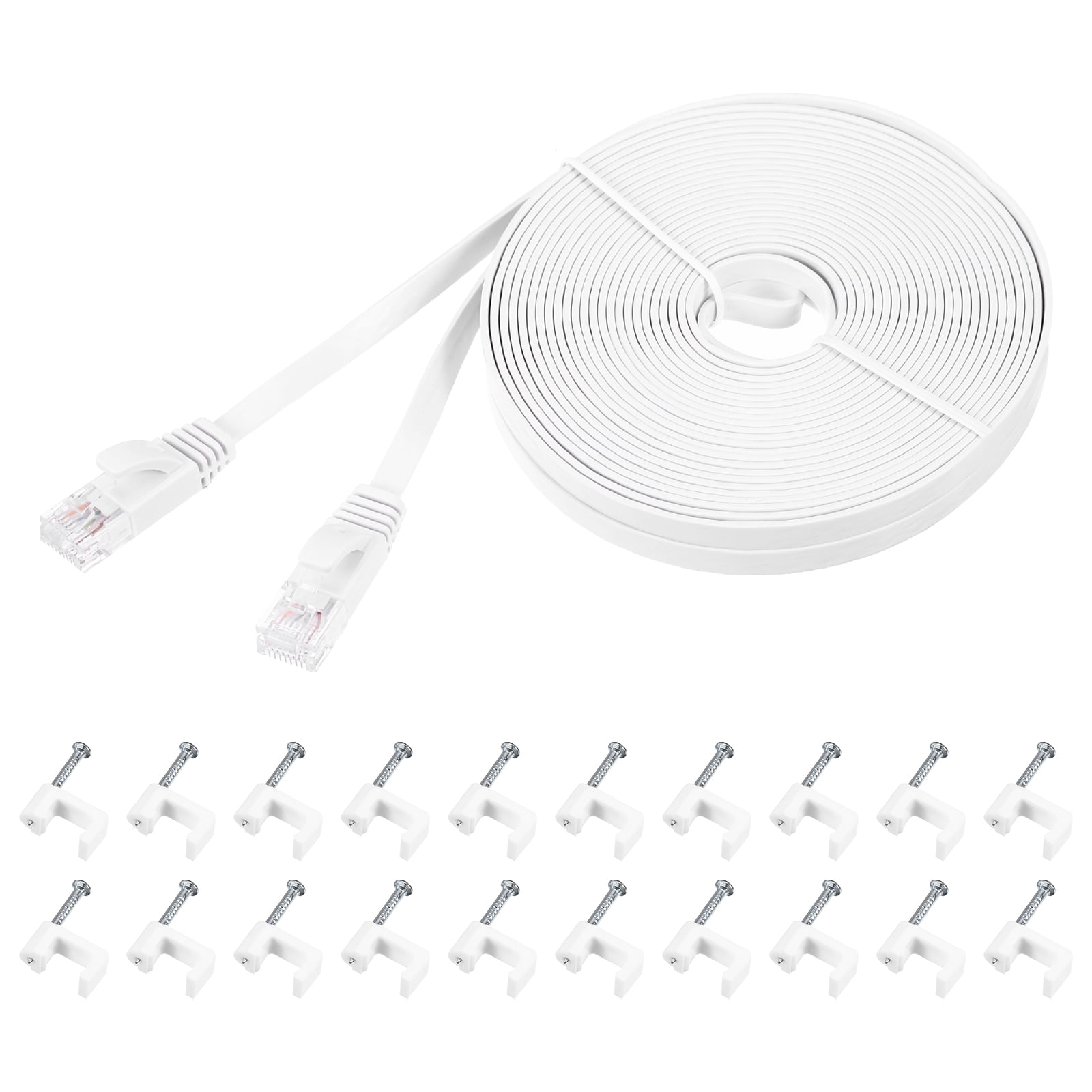 Cat 6 Ethernet Cable 33ft, 32AWG 250MHz Flat High Speed RJ45 Cat6 ...