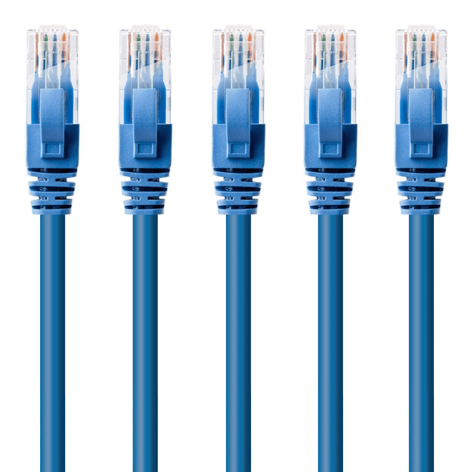 Cat 6 Ethernet Cable 5 Pack Blue 5ft 10Gbps High Speed Performance ...