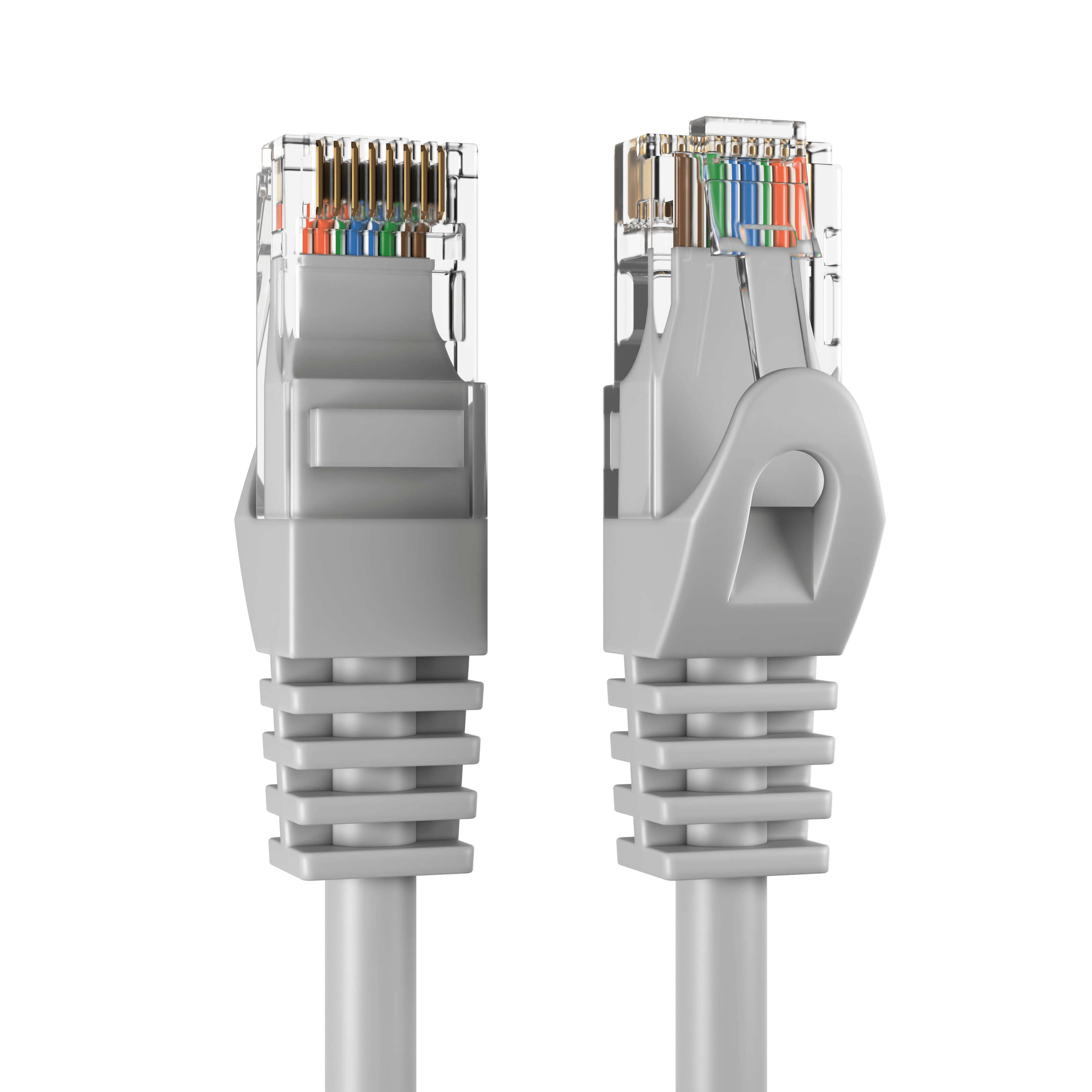 Cat 6 Ethernet Cable 5 Pack Gray 15ft 10Gbps High Speed Performance ...