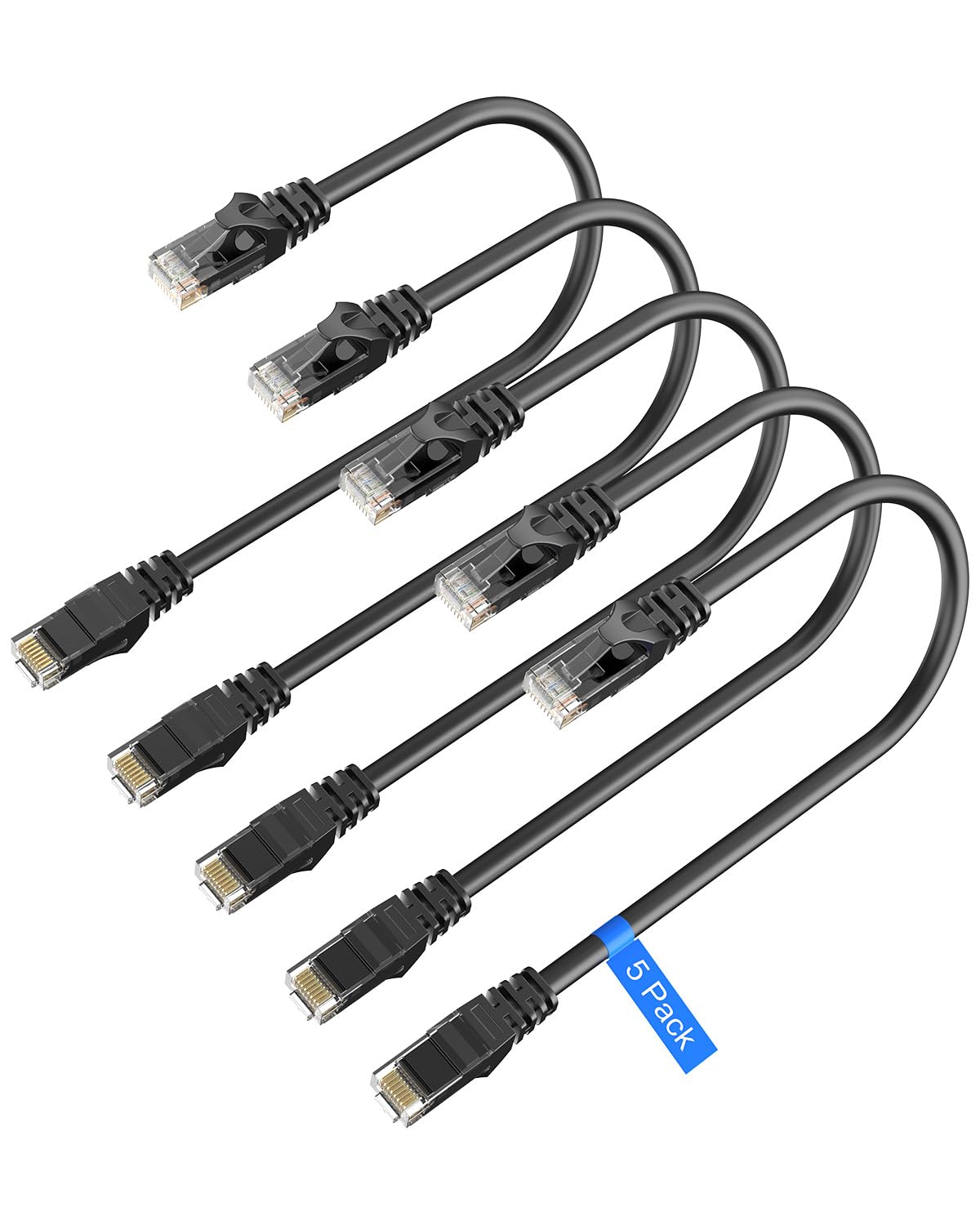 Cat 6 Ethernet Cable 5ft(5 Pack), High Speed 10Gbps Network Cable, UTP ...