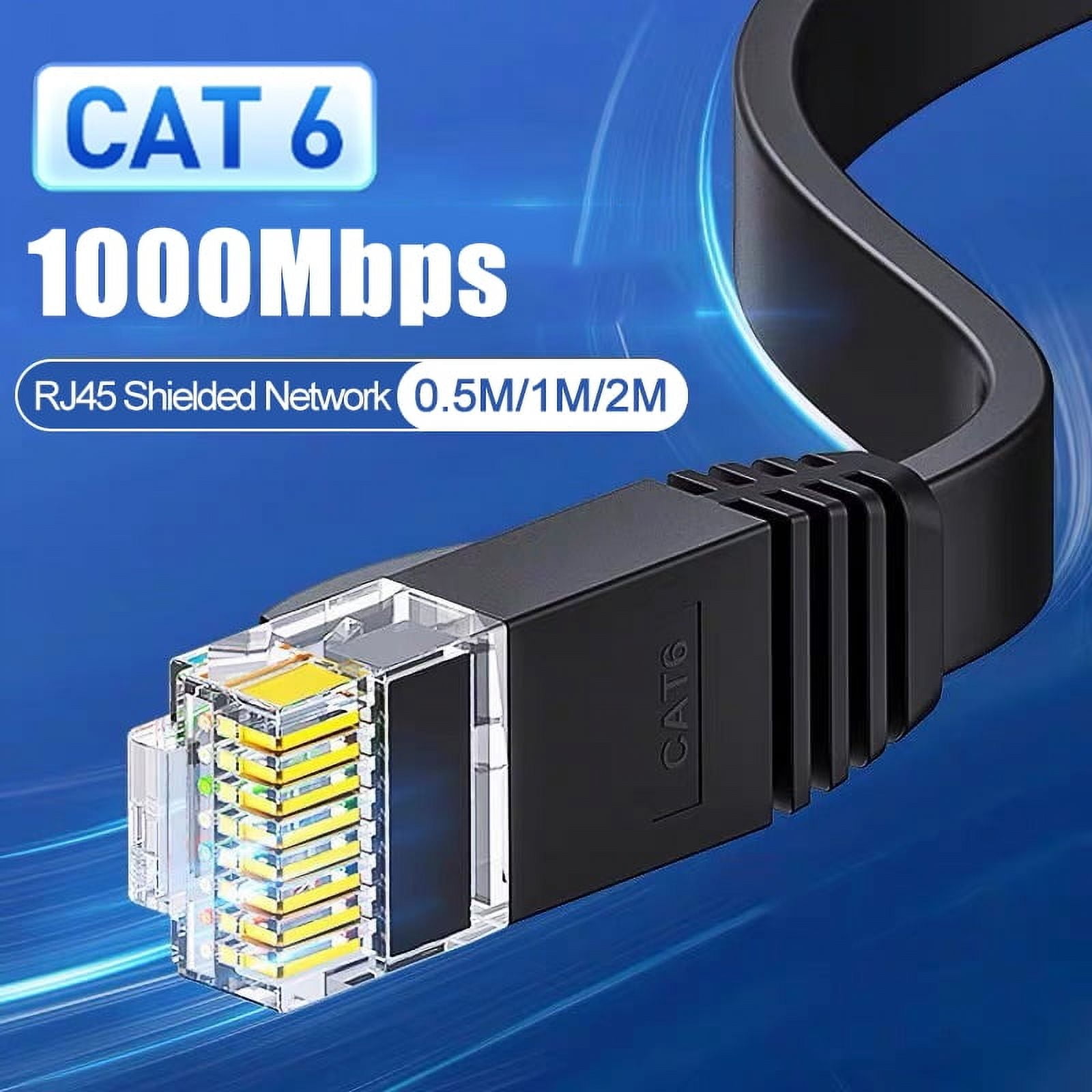 Cat 6 Ethernet Cableh Flat Hig Speed 1000Mbps Internet Cables Network ...