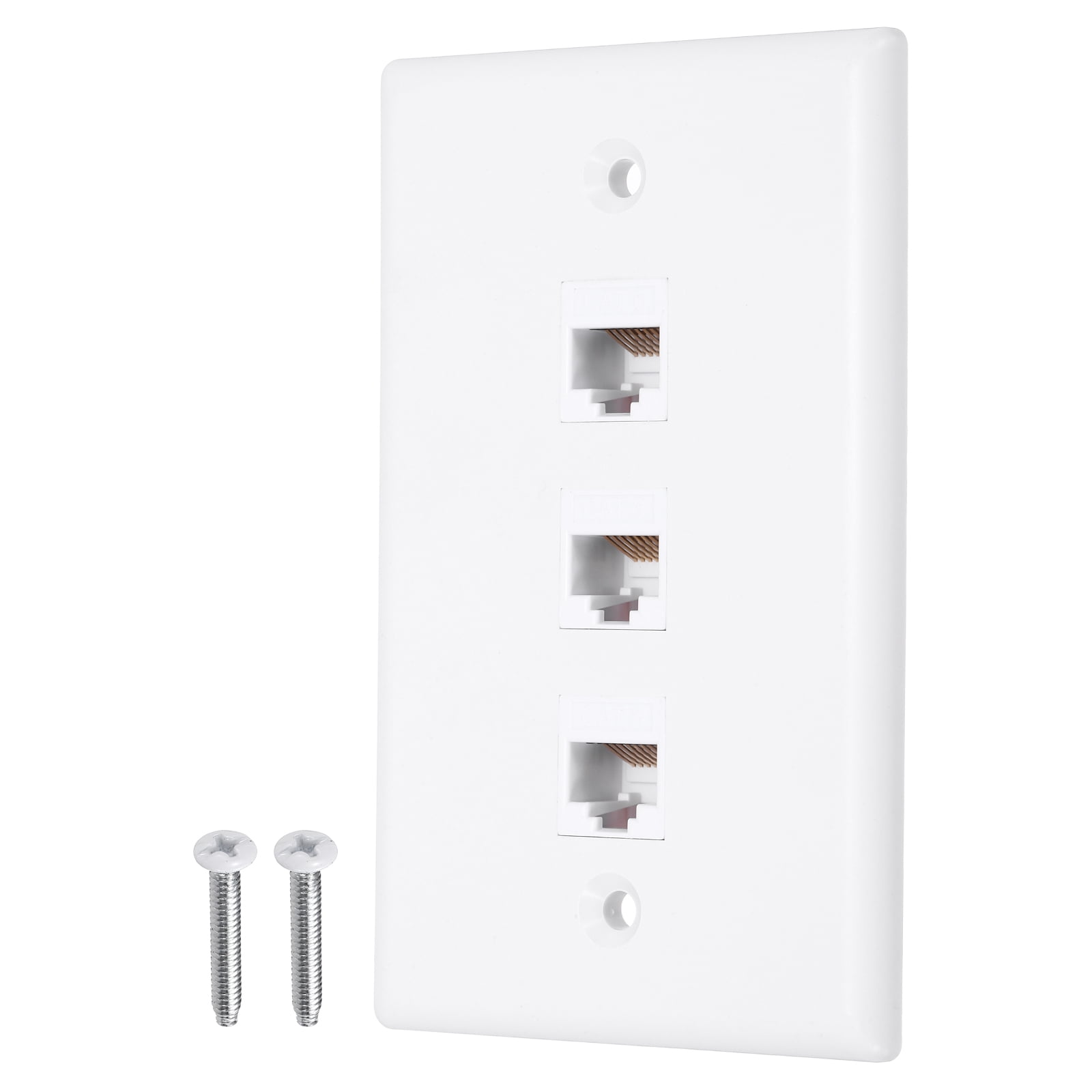 Cat 6 Ethernet Wall Plate, 3 Port RJ45 Key-stone Jack Wall Plates ...