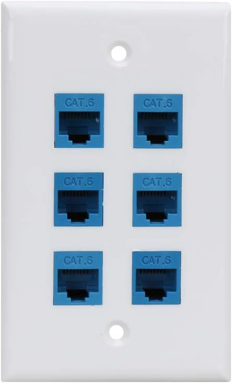 Cat 6 Ethernet Wall Plate 6 Port,Ethernet Wall Plate Female-Female ...