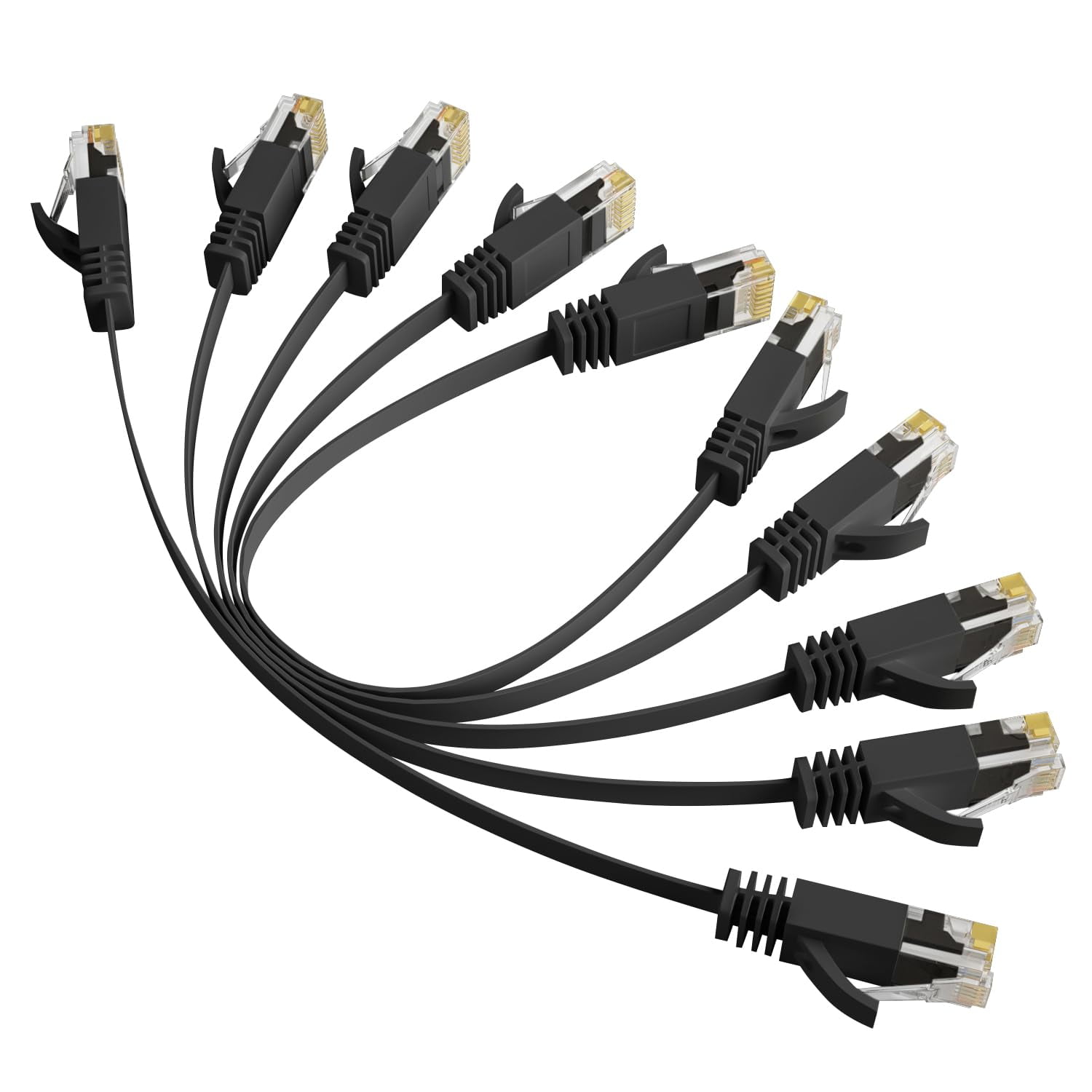 Cat 6 Flat Ethernet Cable 3 Ft/5 Pack, High Speed Slim Short Patch ...