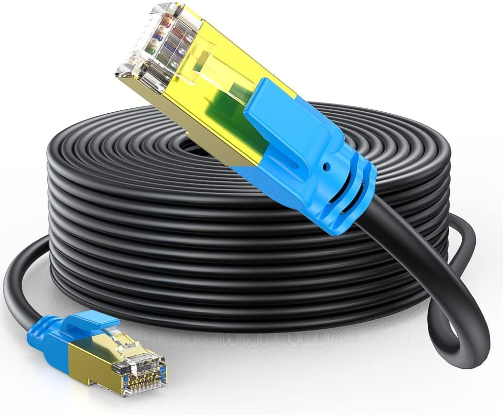 Cat 6 Outdoor Ethernet Cable 100 FT, Heavy Duty High Speed Ethernet ...