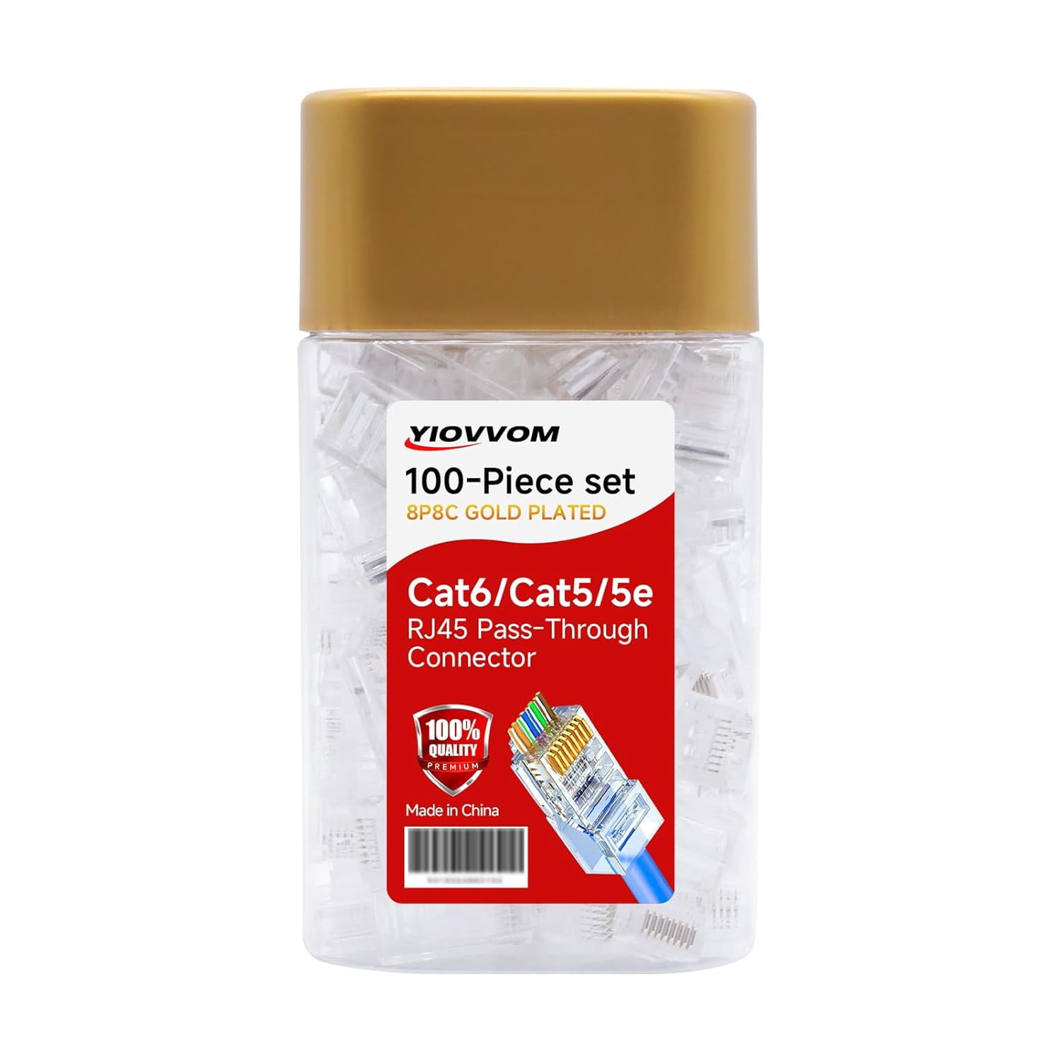 Cat 6 Pass Through RJ45 8P8C Connectors (Cat6 Connector / RJ45 Modular ...