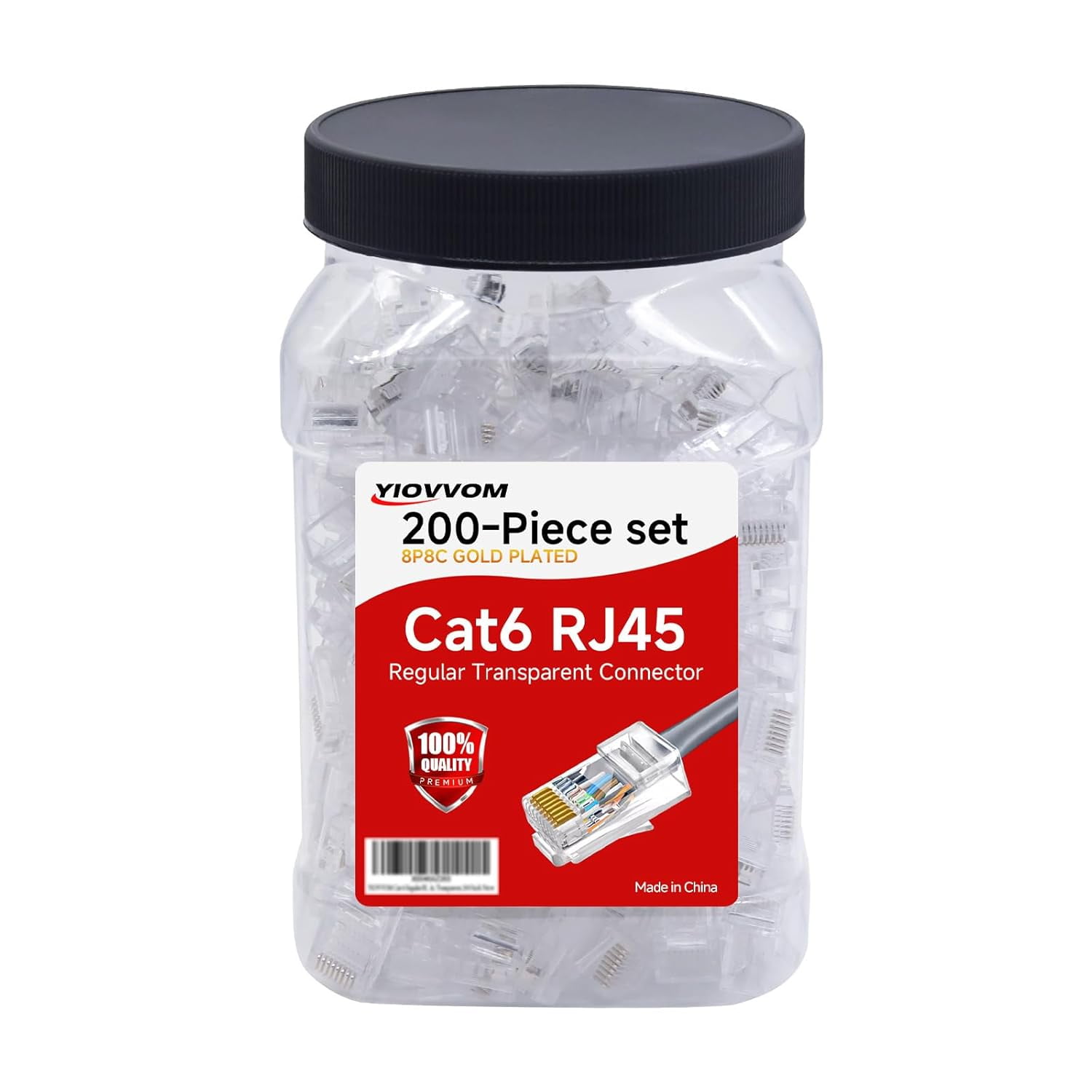 Cat 6 Regular RJ45 8P8C Connectors (Cat6 Connector / RJ45 Modular Plugs ...