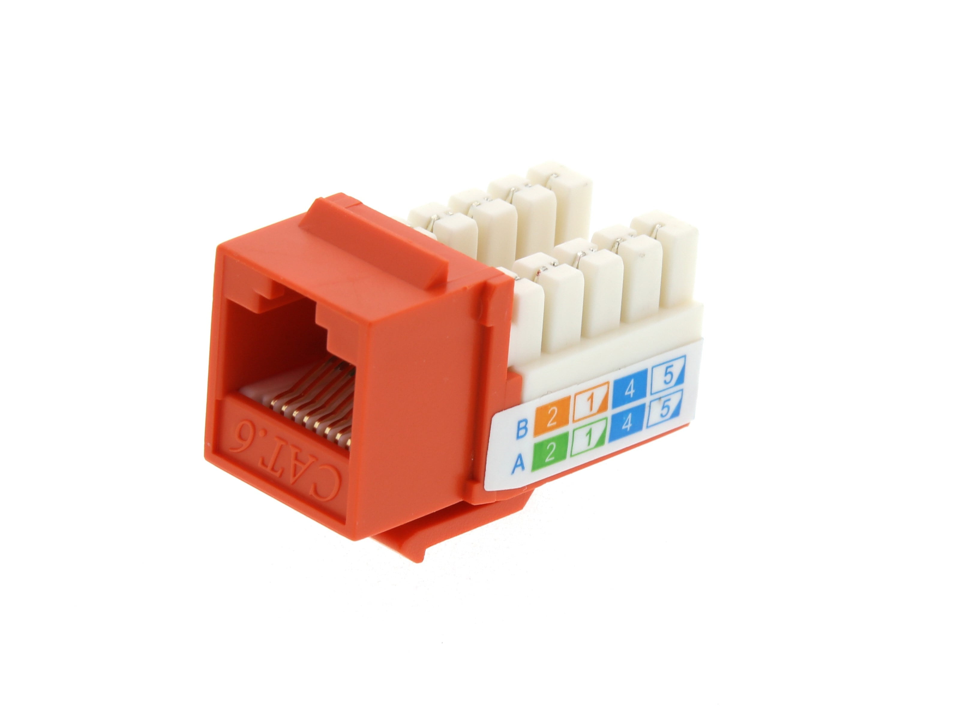 Cat 6 SpeedTerm™ Keystone Jack – 90 Degree 110 Punch Down UTP – Orange ...