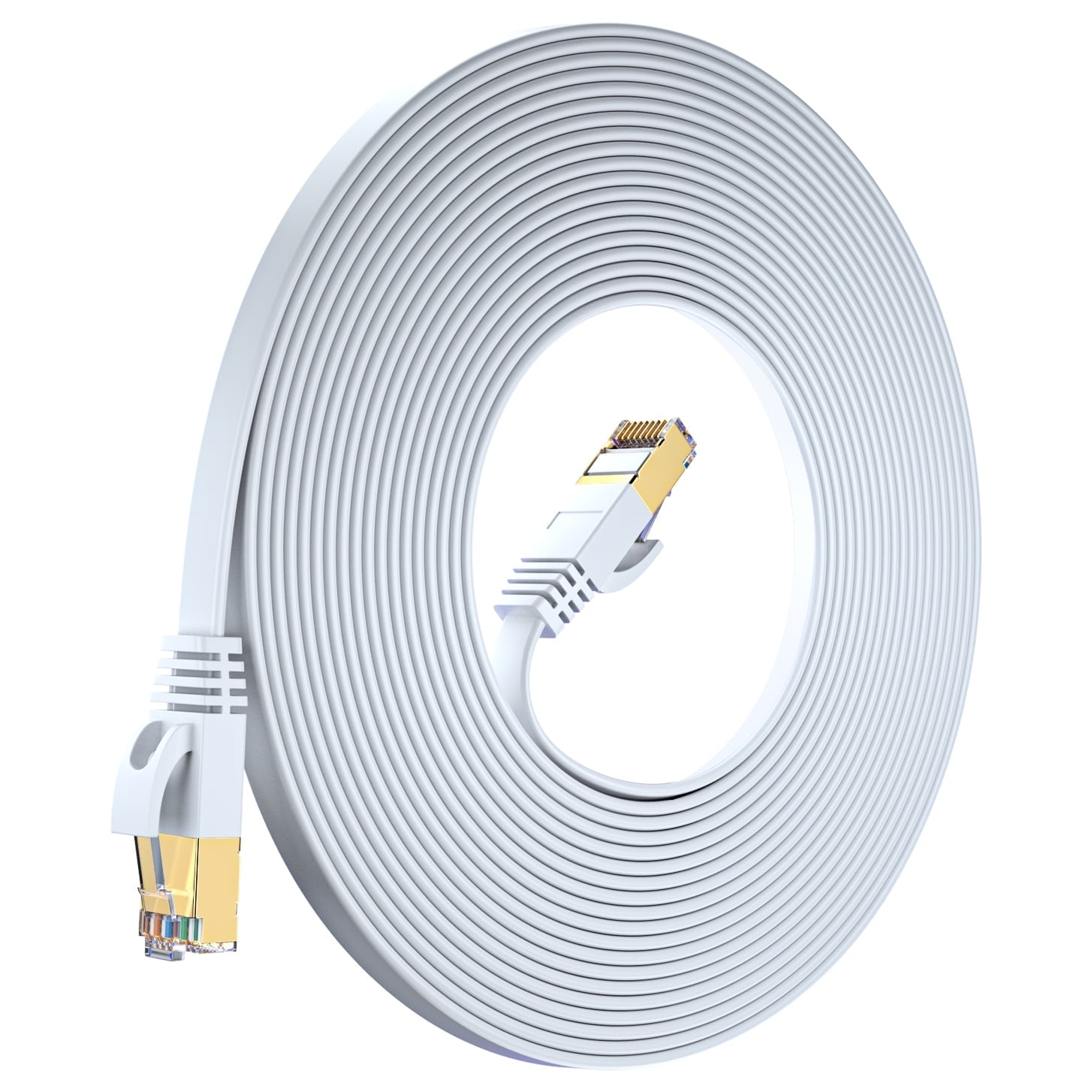 Cat 7 Ethernet Cable 100ft Flat Internet LAN Network Patch Cord RJ45 ...