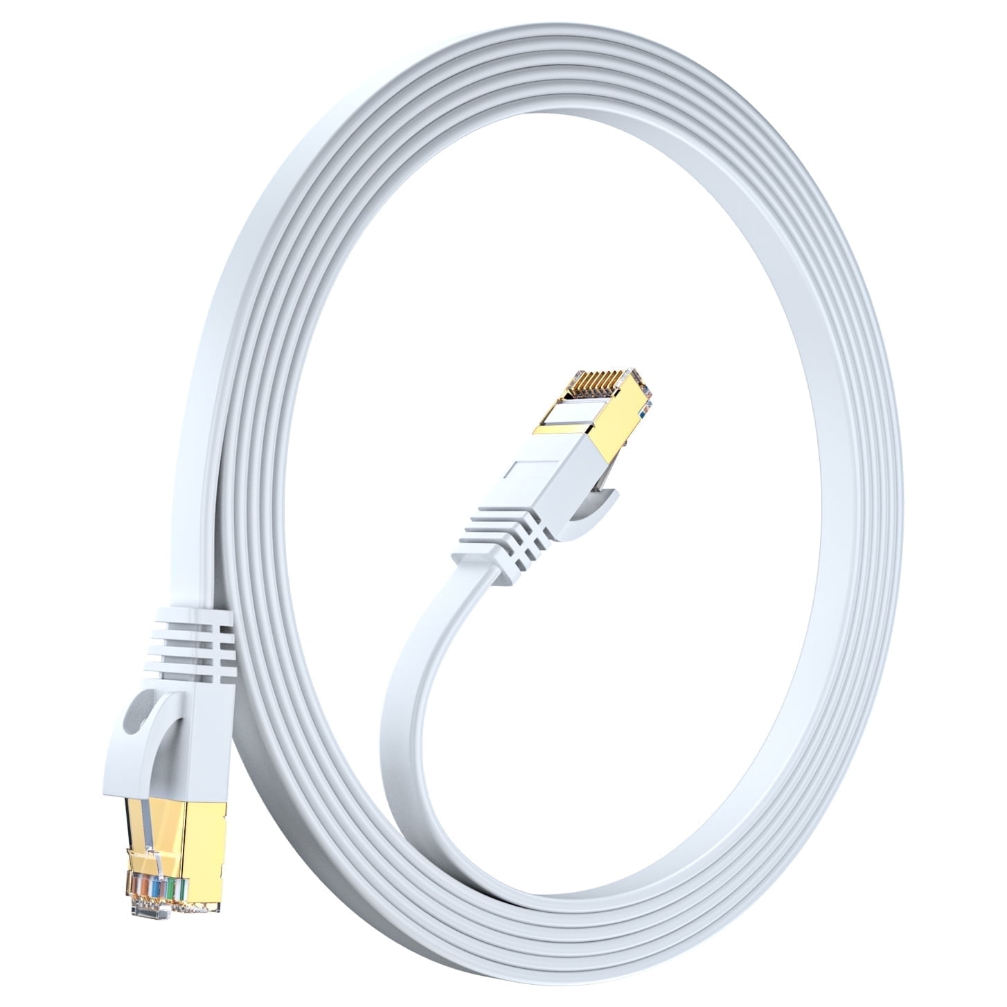 Ethernet Cable 12ft, (White) - Cat7 High-Speed LAN Cords for Gaming ...