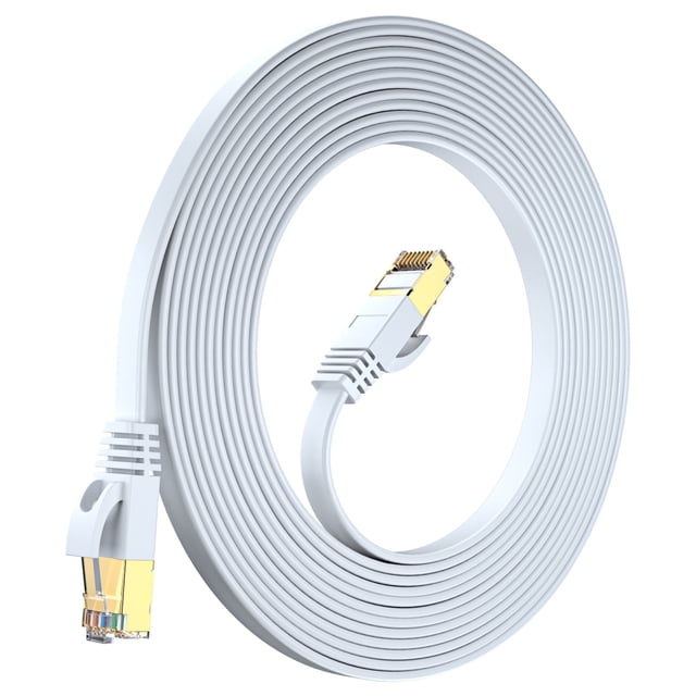 Ethernet Cable 25ft, (White) - Cat7 High-Speed LAN Cords for Gaming ...
