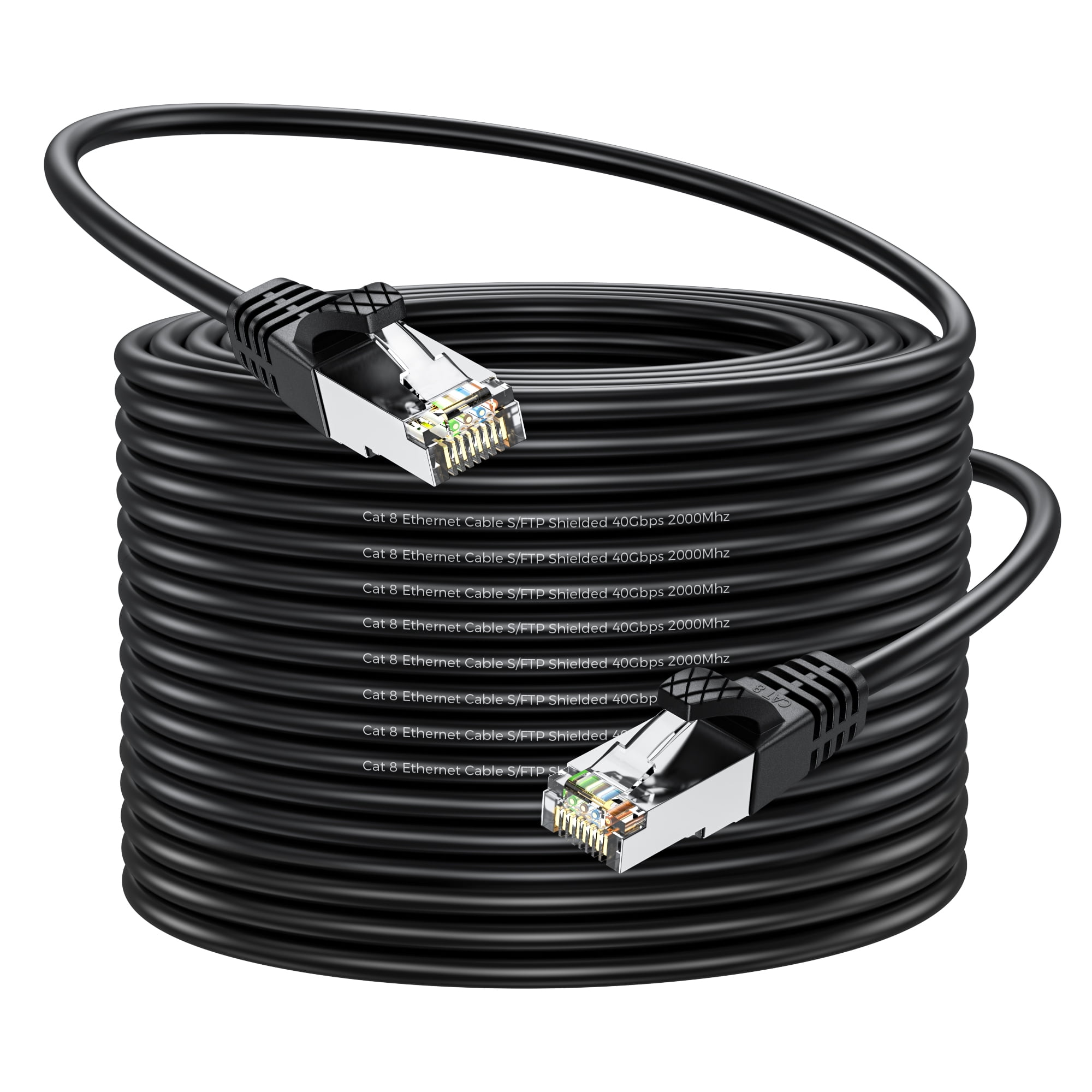 Cat 8 Ethernet Cable 100 FT, Outdoor&Indoor High Speed Heavy Duty ...