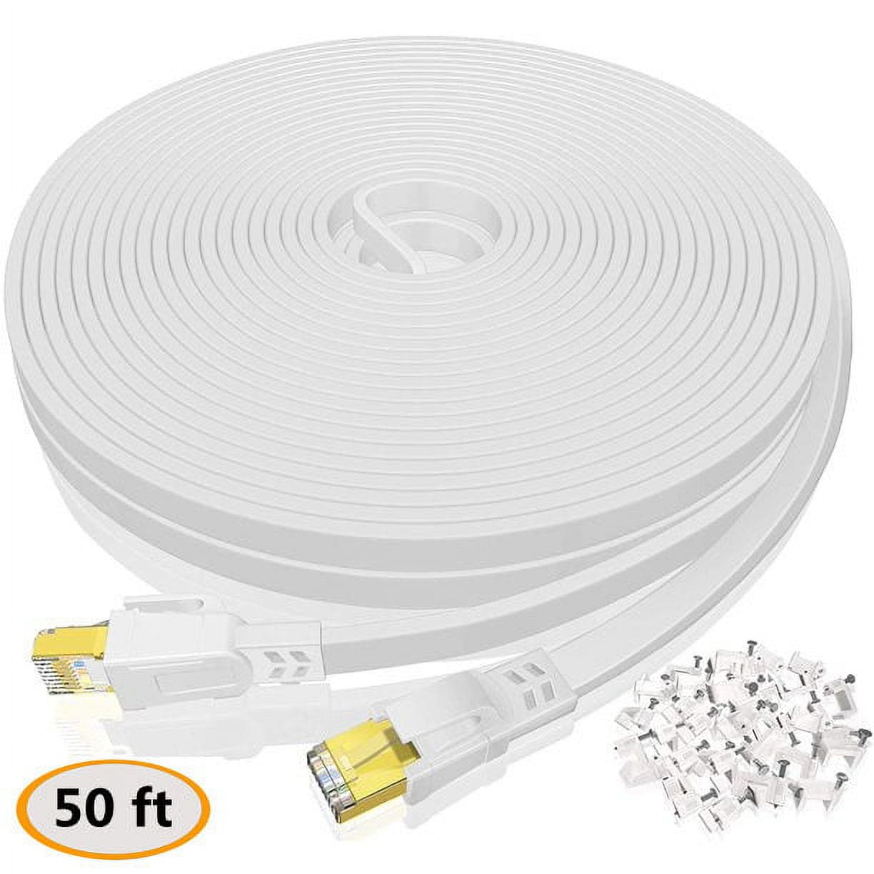 Cat 8 Ethernet Cable 50 ft, Deegotech High Speed RJ45 Flat LAN Cable ...